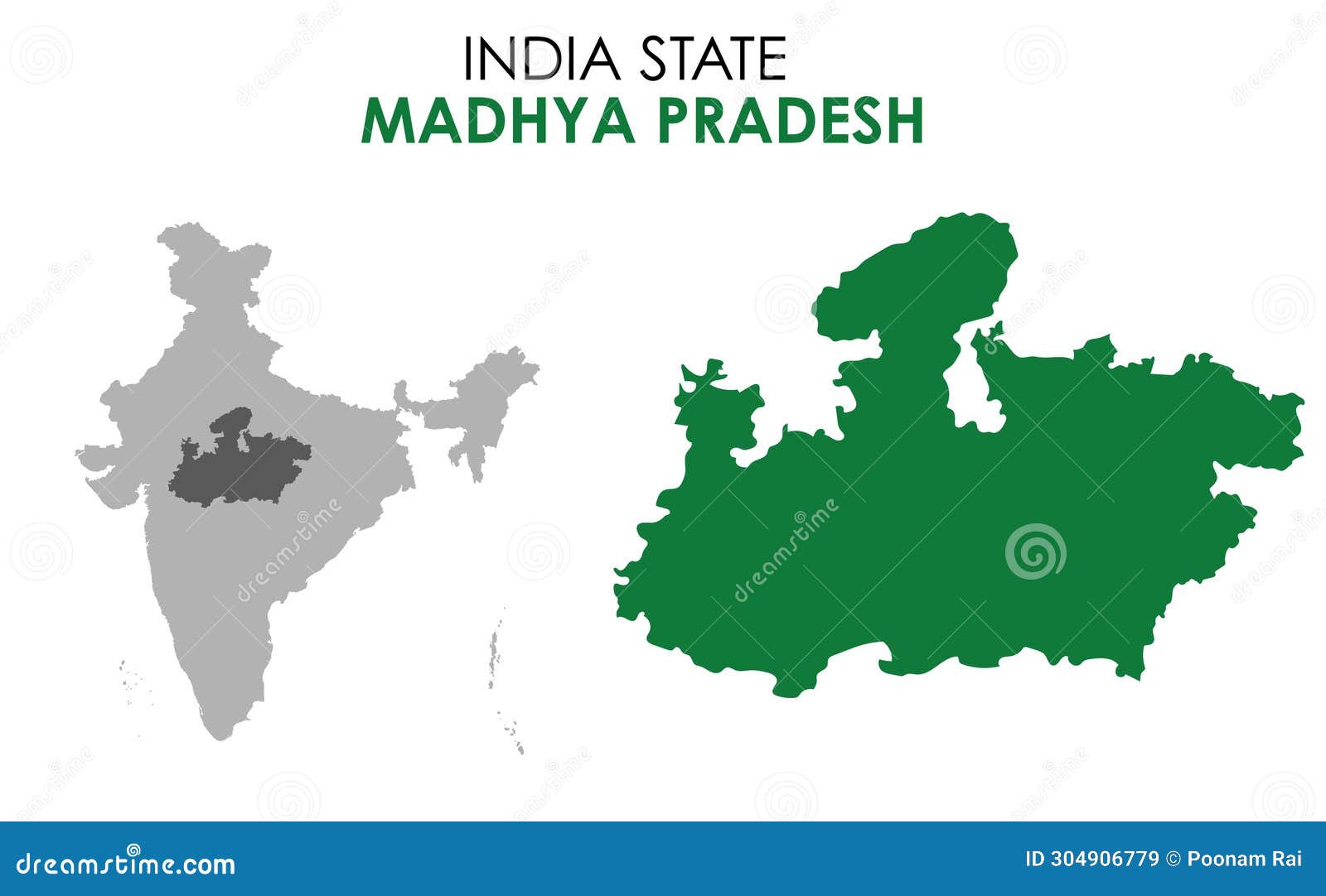 Madhya Pradesh Map of Indian State. Madhya Pradesh Map Vector ...