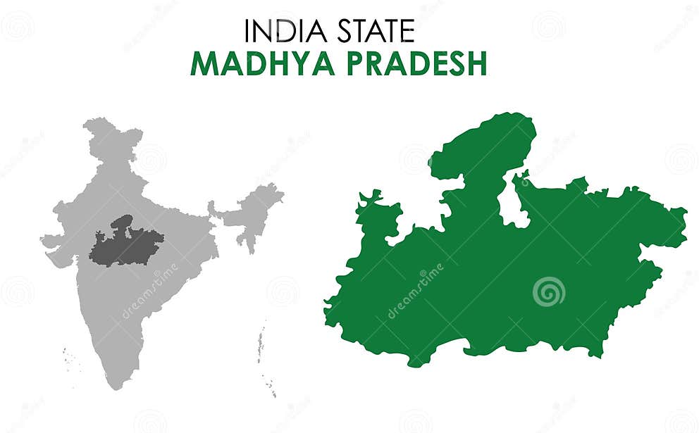 Madhya Pradesh Map of Indian State. Madhya Pradesh Map Vector ...