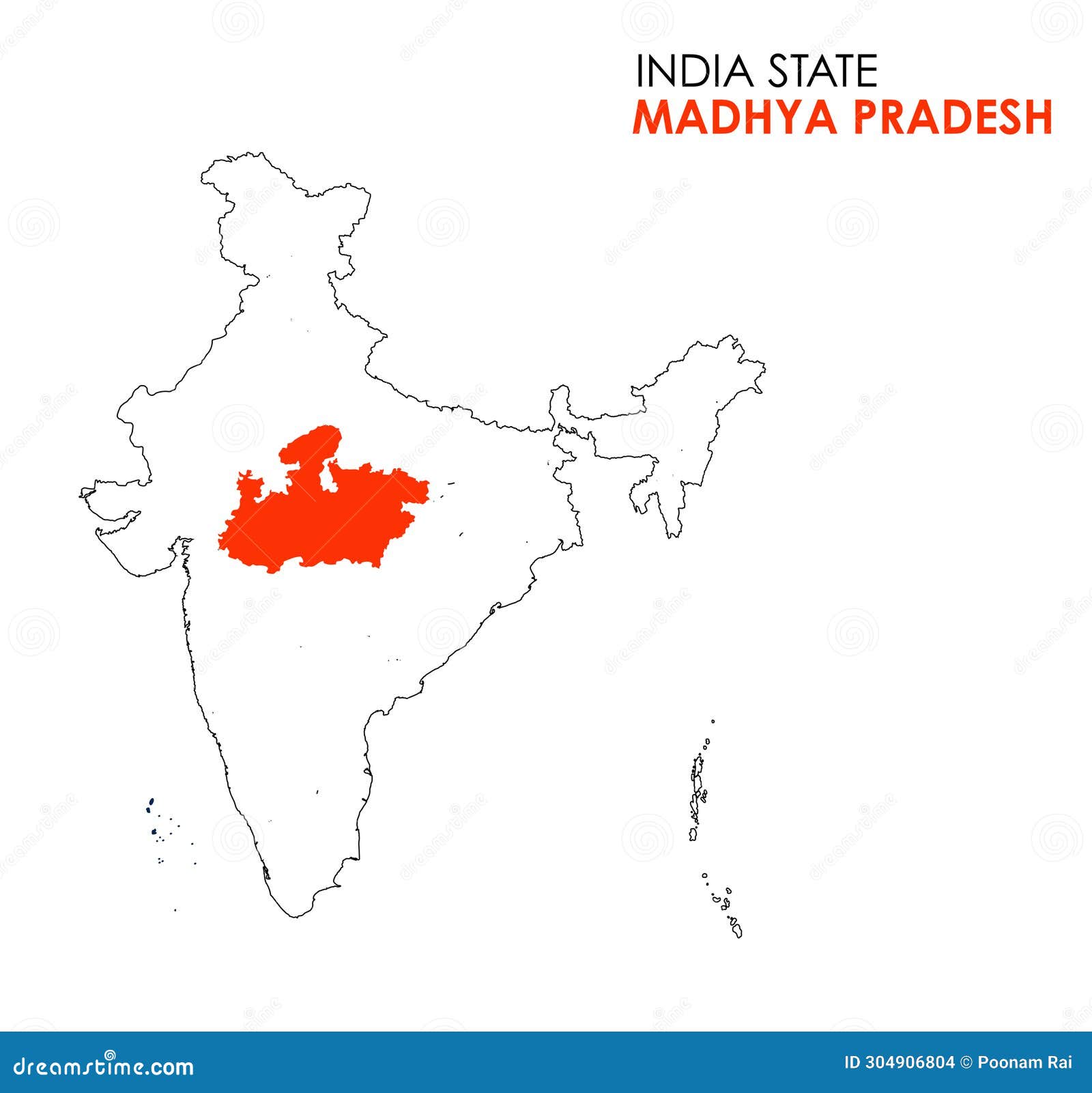Madhya Pradesh Map of Indian State. Madhya Pradesh Map Vector ...