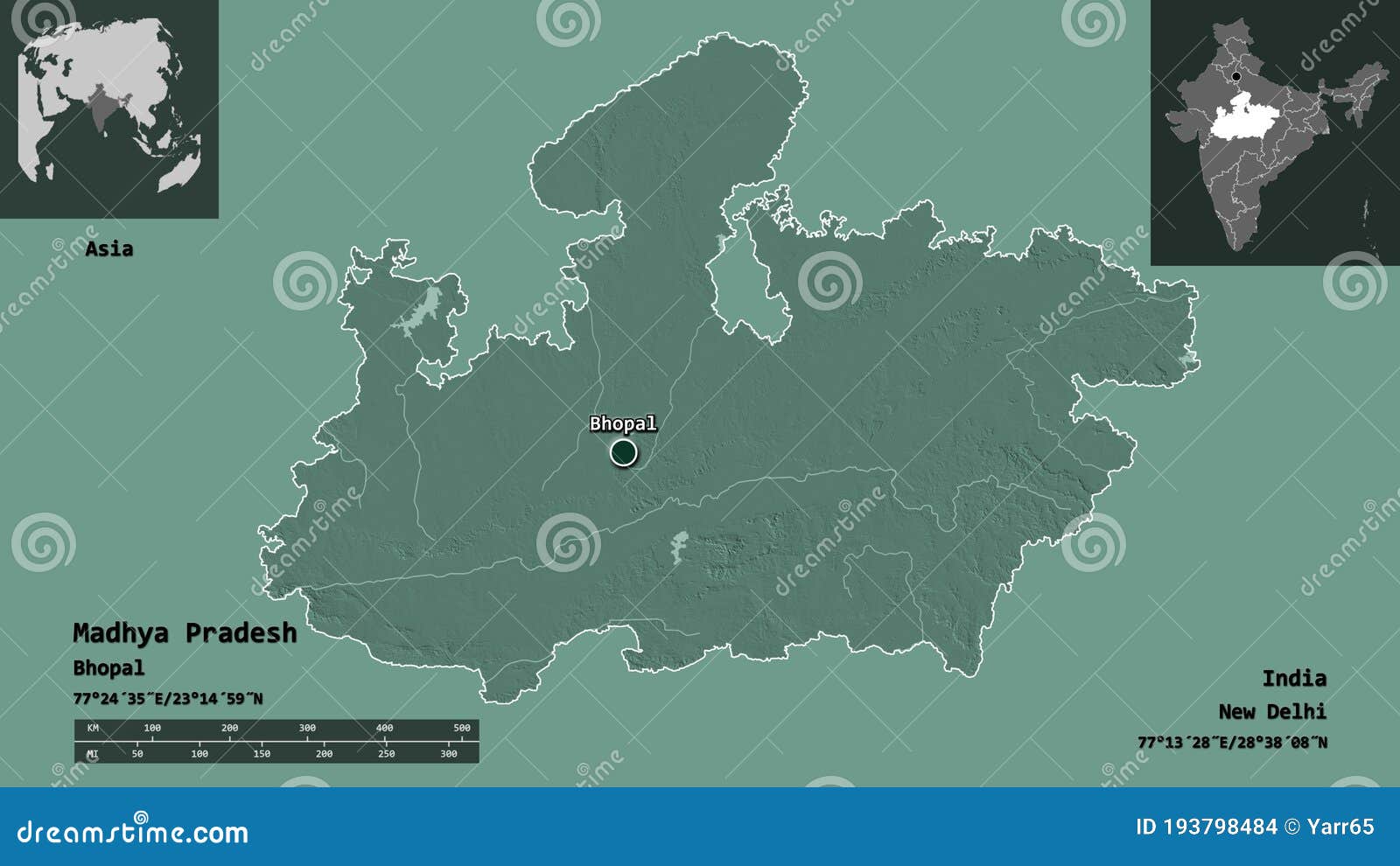Madhya Pradesh, State of India,. Previews. Administrative Stock ...