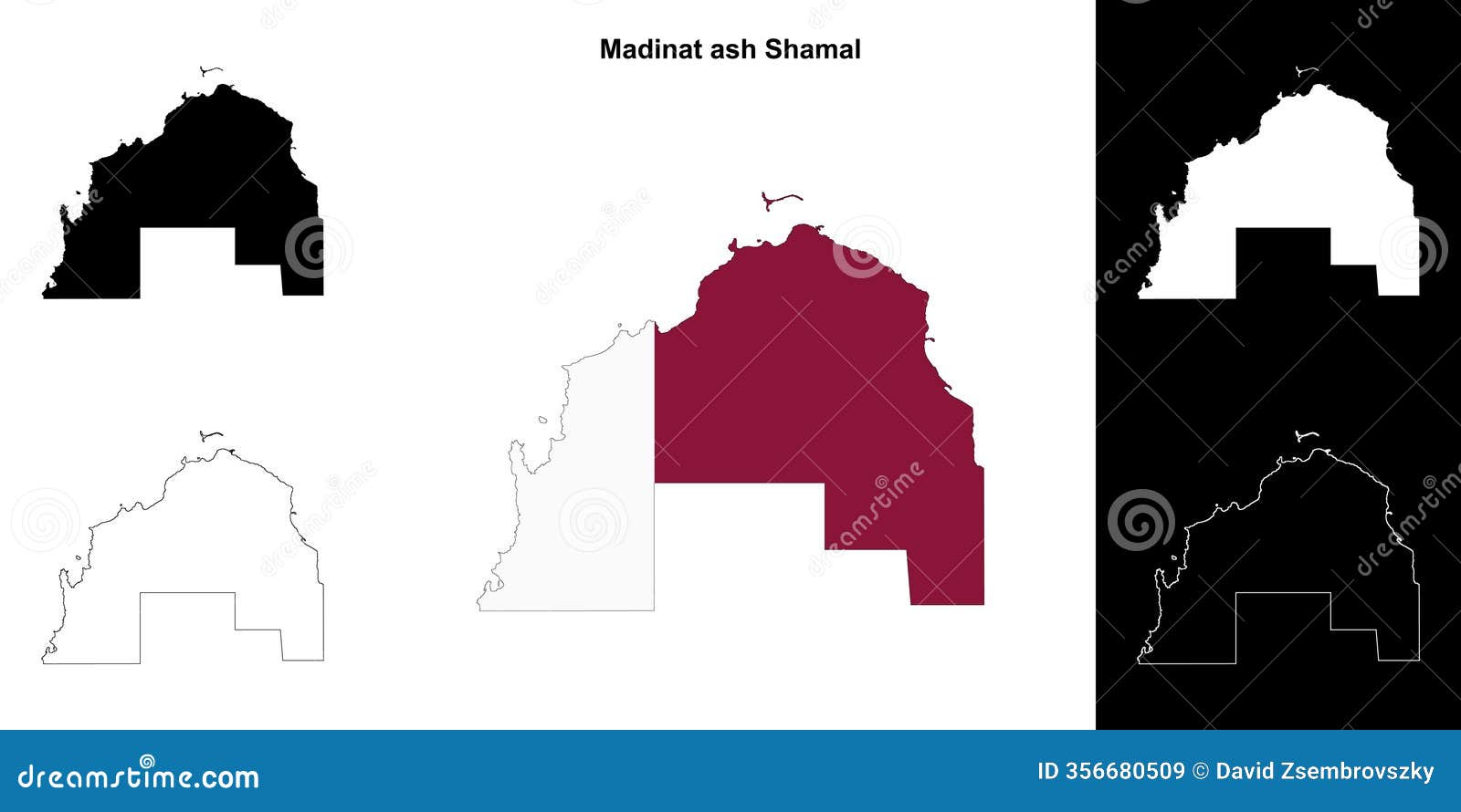 Madinat Ash Shamal City Map. Vector Map Of The Qatar Country. Borders ...