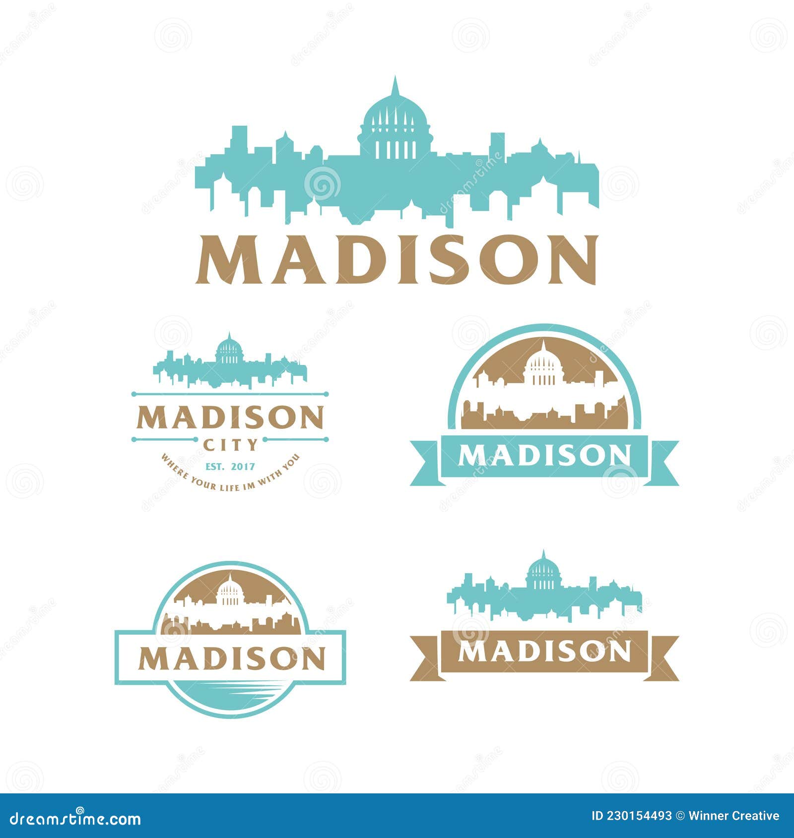 MADISON LOGO Skyline and Landmarks Silhouette Vector Stock Vector ...