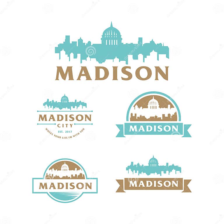 MADISON LOGO Skyline and Landmarks Silhouette Vector Stock Vector ...