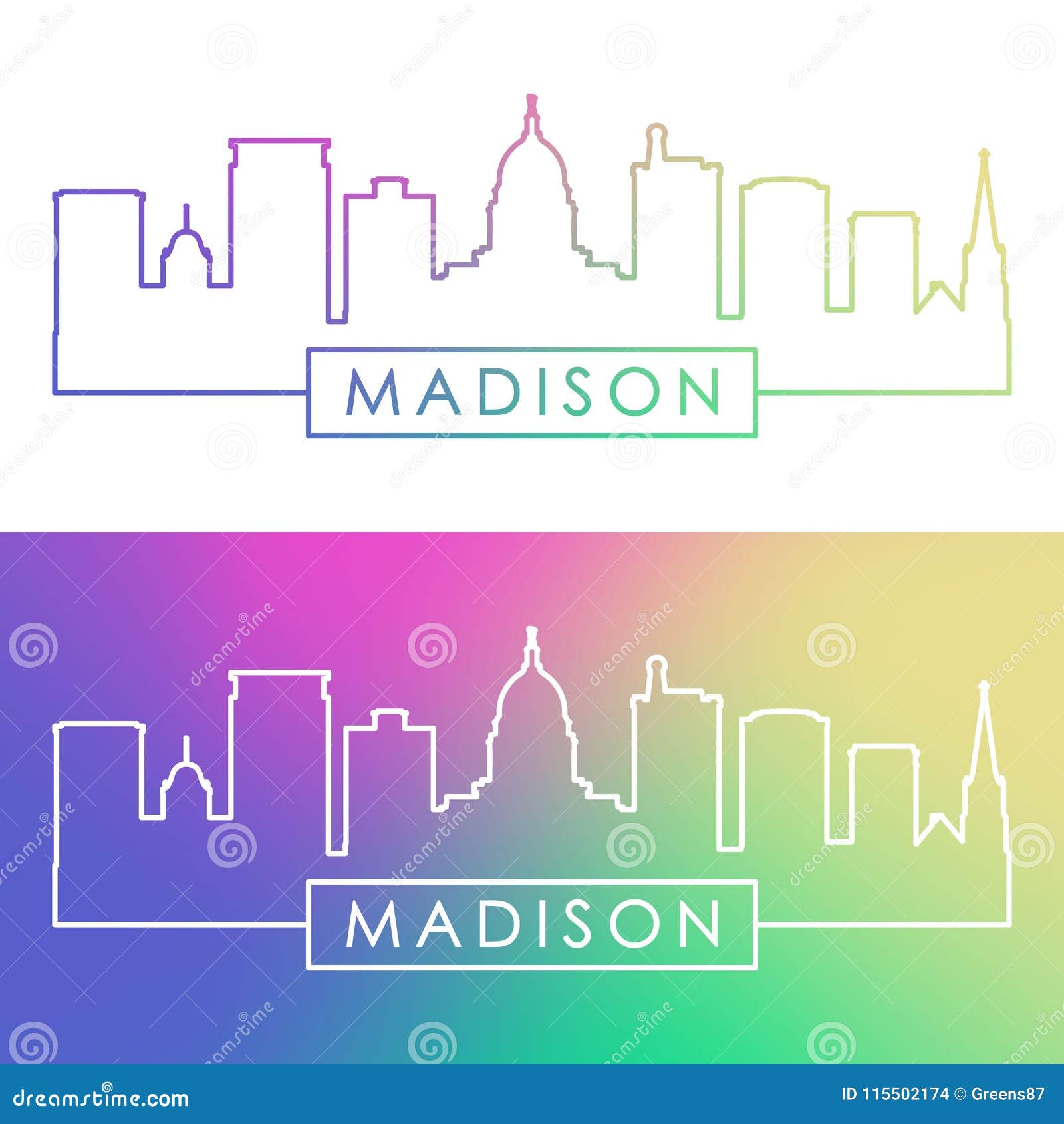 Madison Skyline Symbol Design City Vector Art | CartoonDealer.com ...