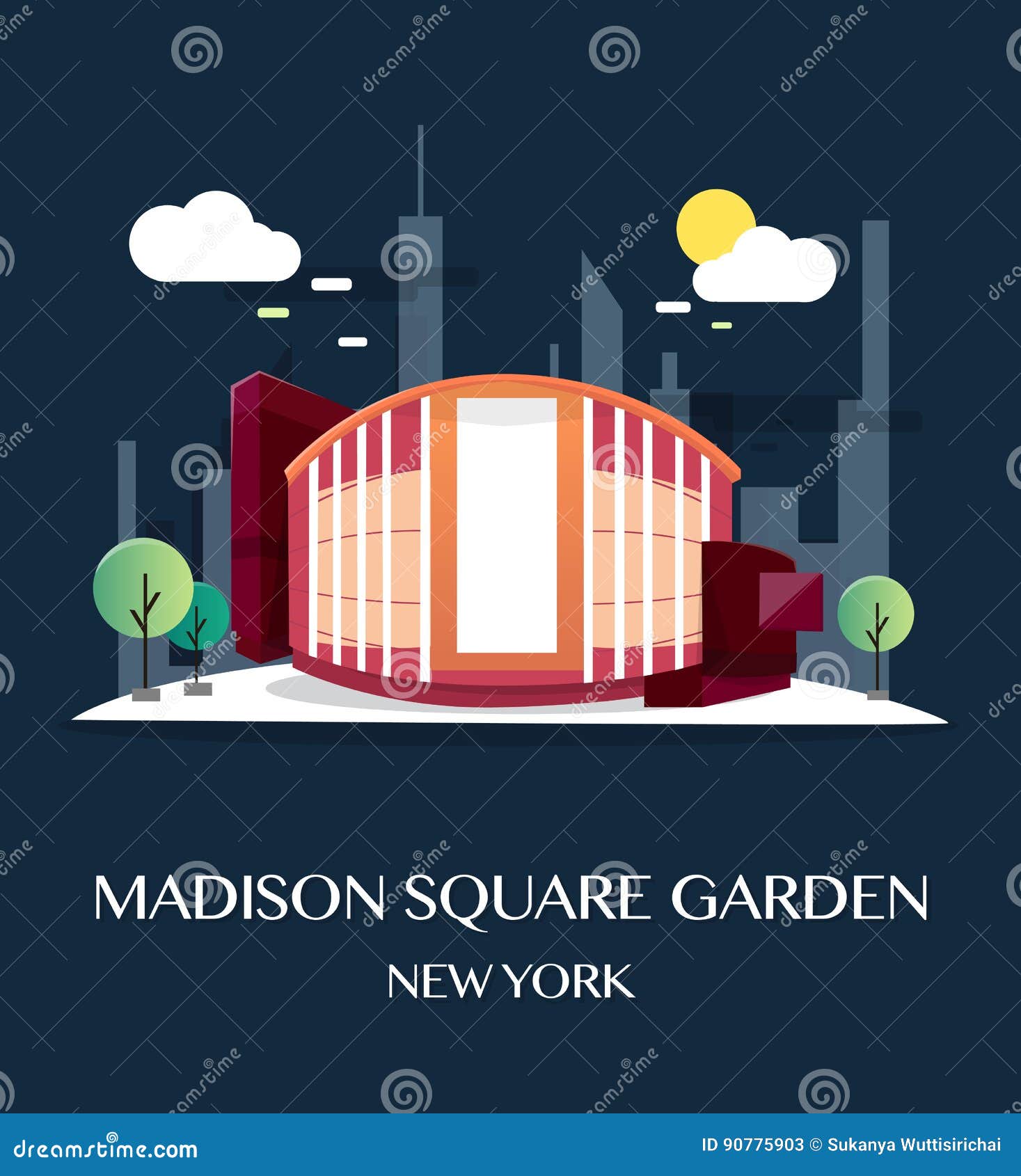Madison Square Garden.Vector Illustration. Stock Vector - Illustration ...