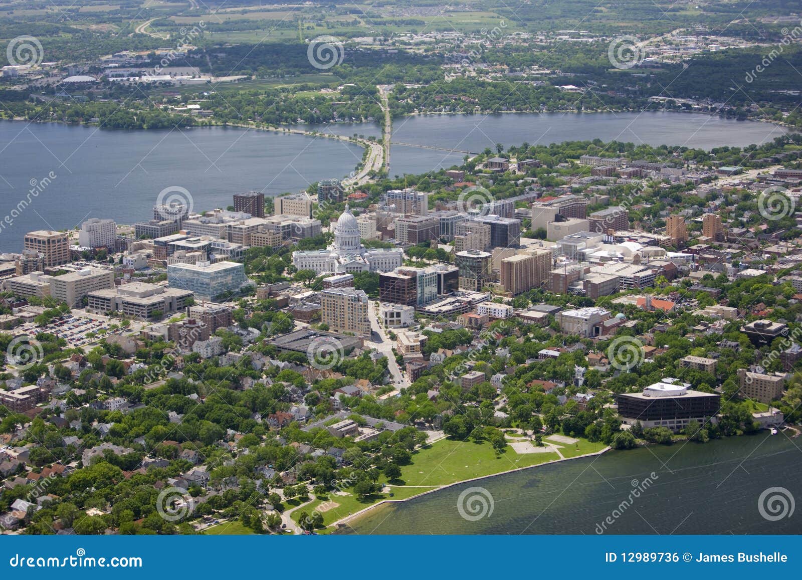 Madison, Wisconsin, USA Downtown Skyline At Lake Monona. Royalty-Free ...