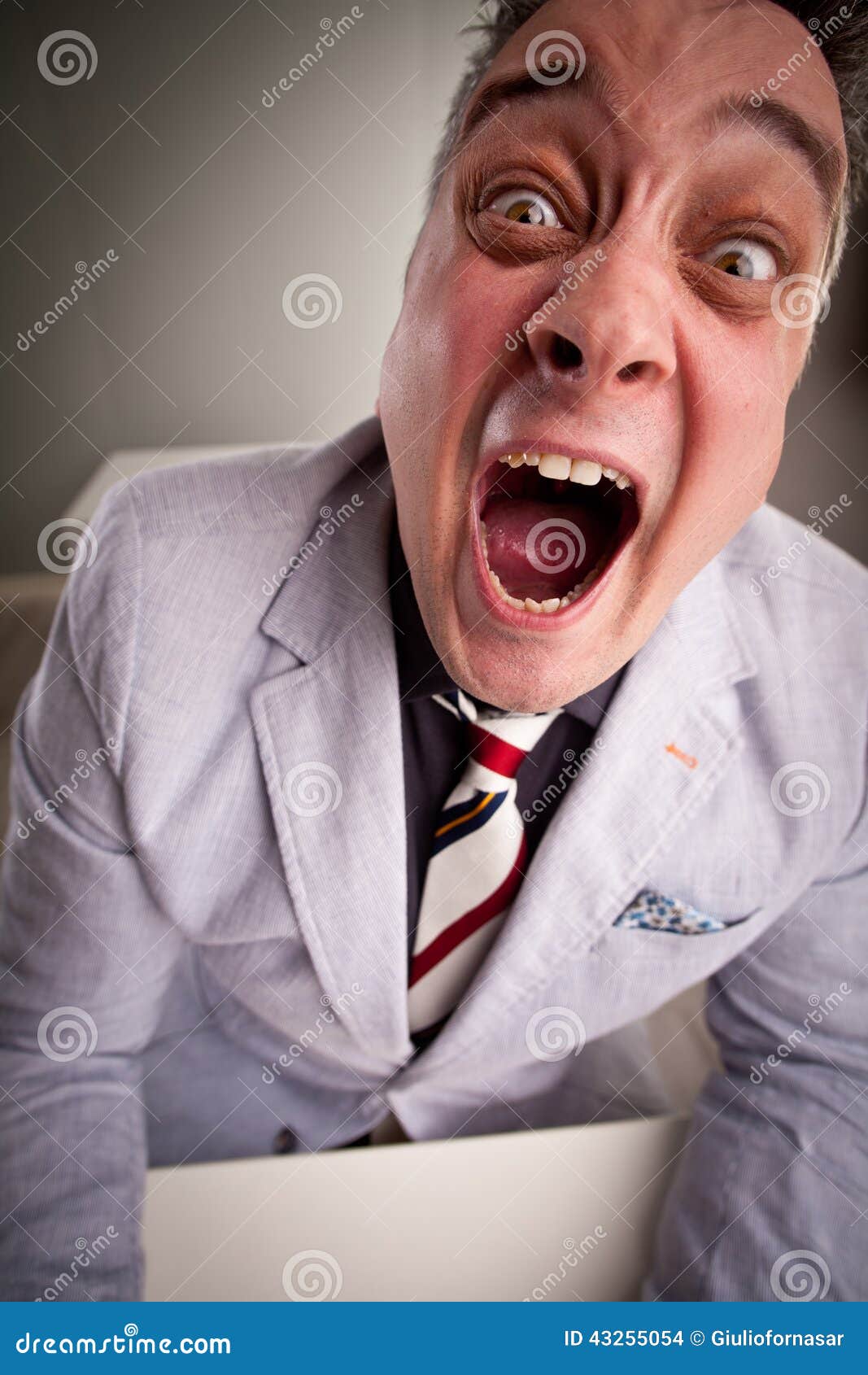 Madman Screaming Out about Business Stock Photo - Image of office ...