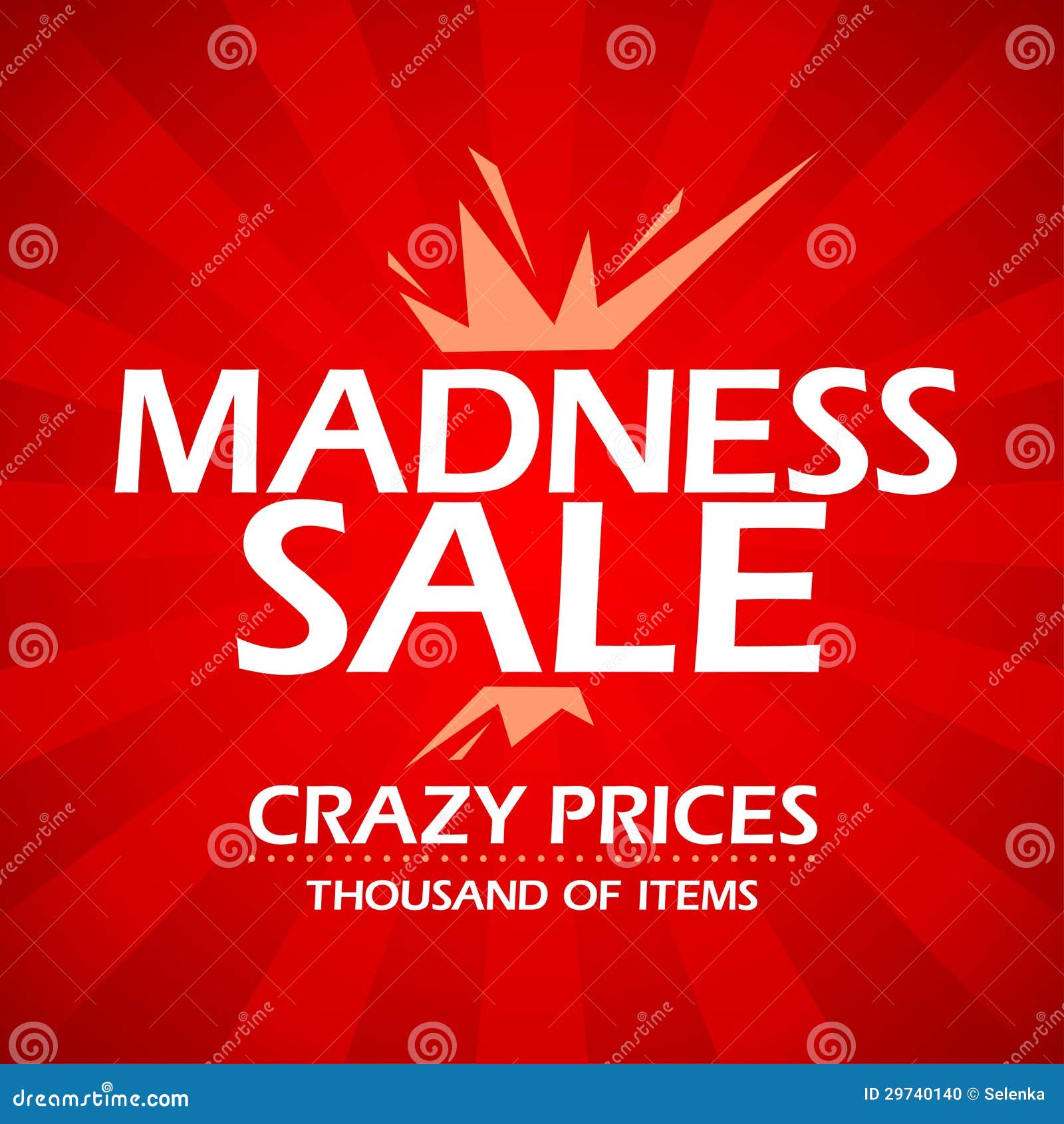 Madness sale banner. stock vector. Illustration of market - 29740140