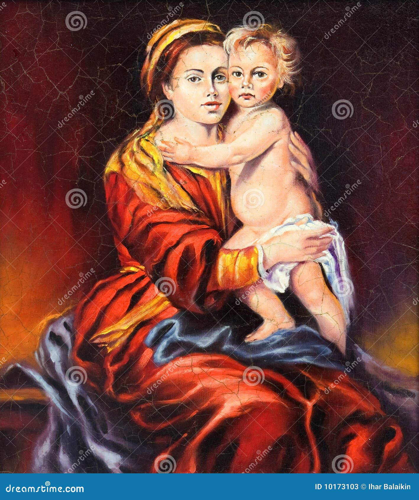 Madonna And Child Graphic Sketch. Blessed Virgin Mary With Baby Jesus ...