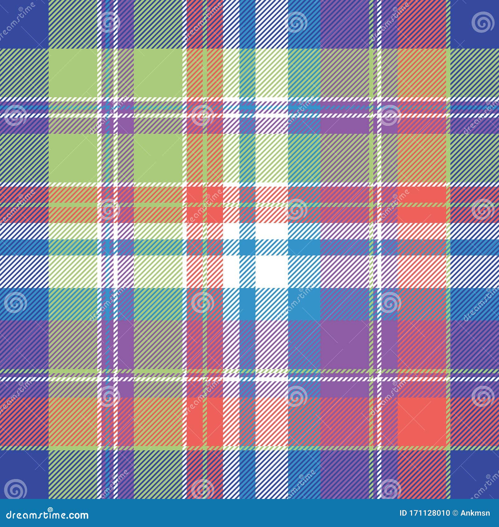 Madras Color Check Plaid Seamless Pattern Stock Vector - Illustration ...