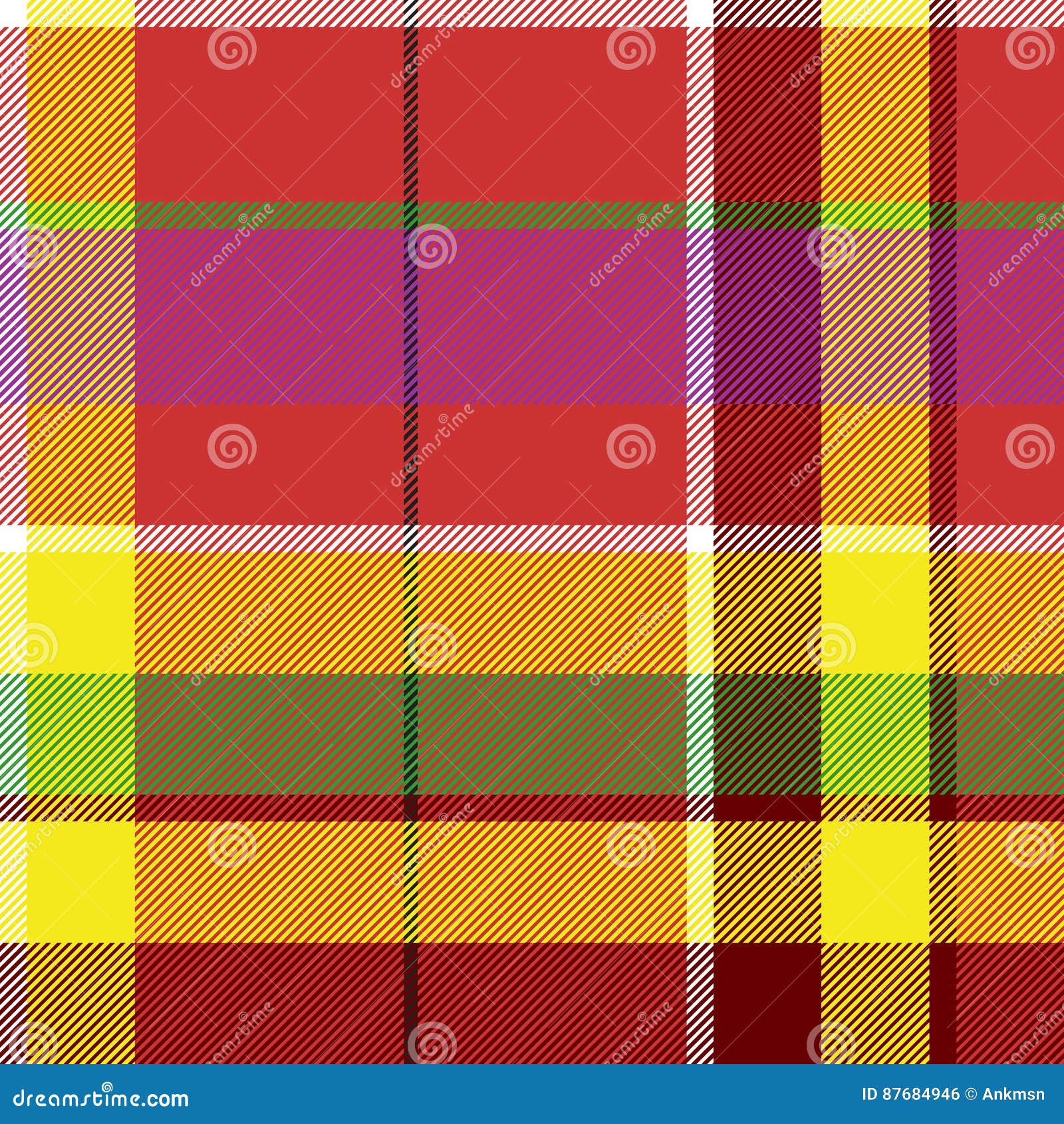 Madras Colored Plaid Diagonal Fabric Texture Seamless Pattern Stock ...