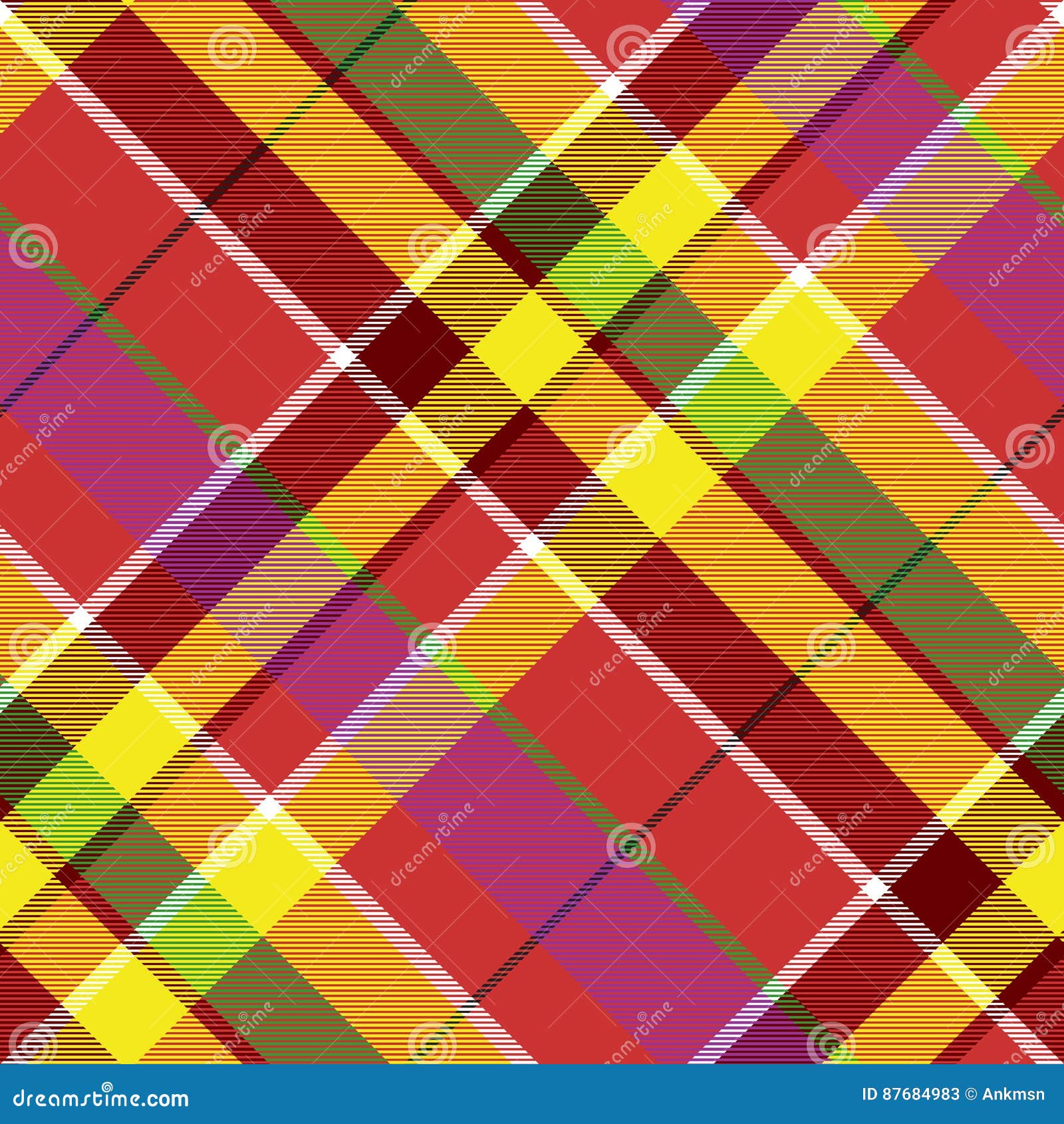 Madras Colored Plaid Diagonal Fabric Texture Seamless Pattern Stock ...