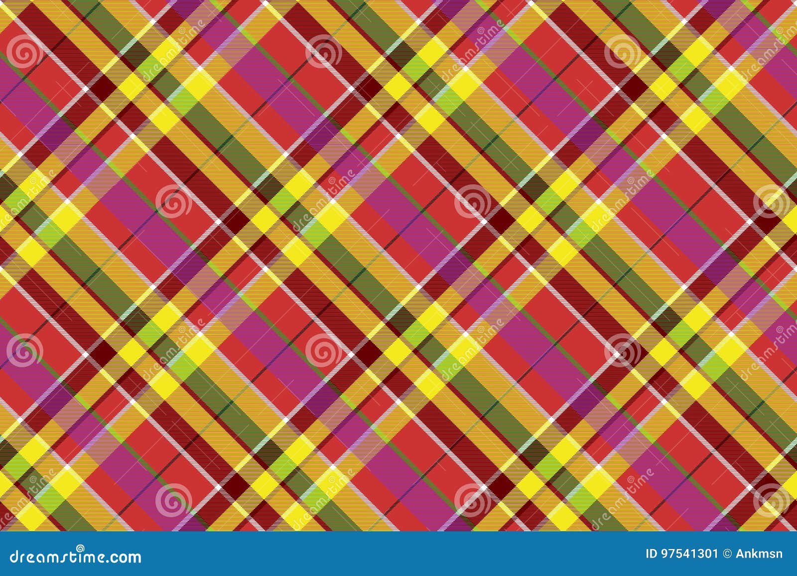 Madras Colored Plaid Diagonal Fabric Texture Seamless Pattern Stock ...
