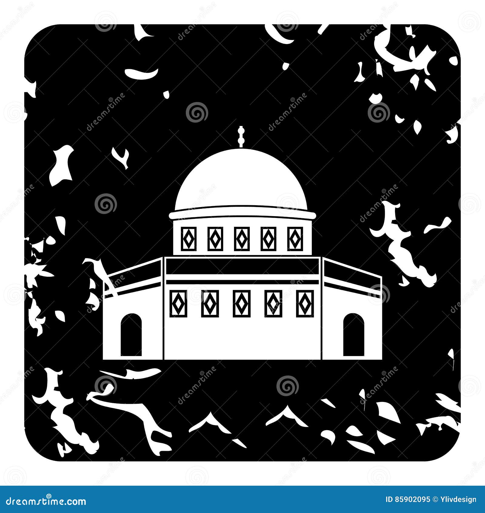 Madrasah Icon, Grunge Style Stock Vector - Illustration of facade ...