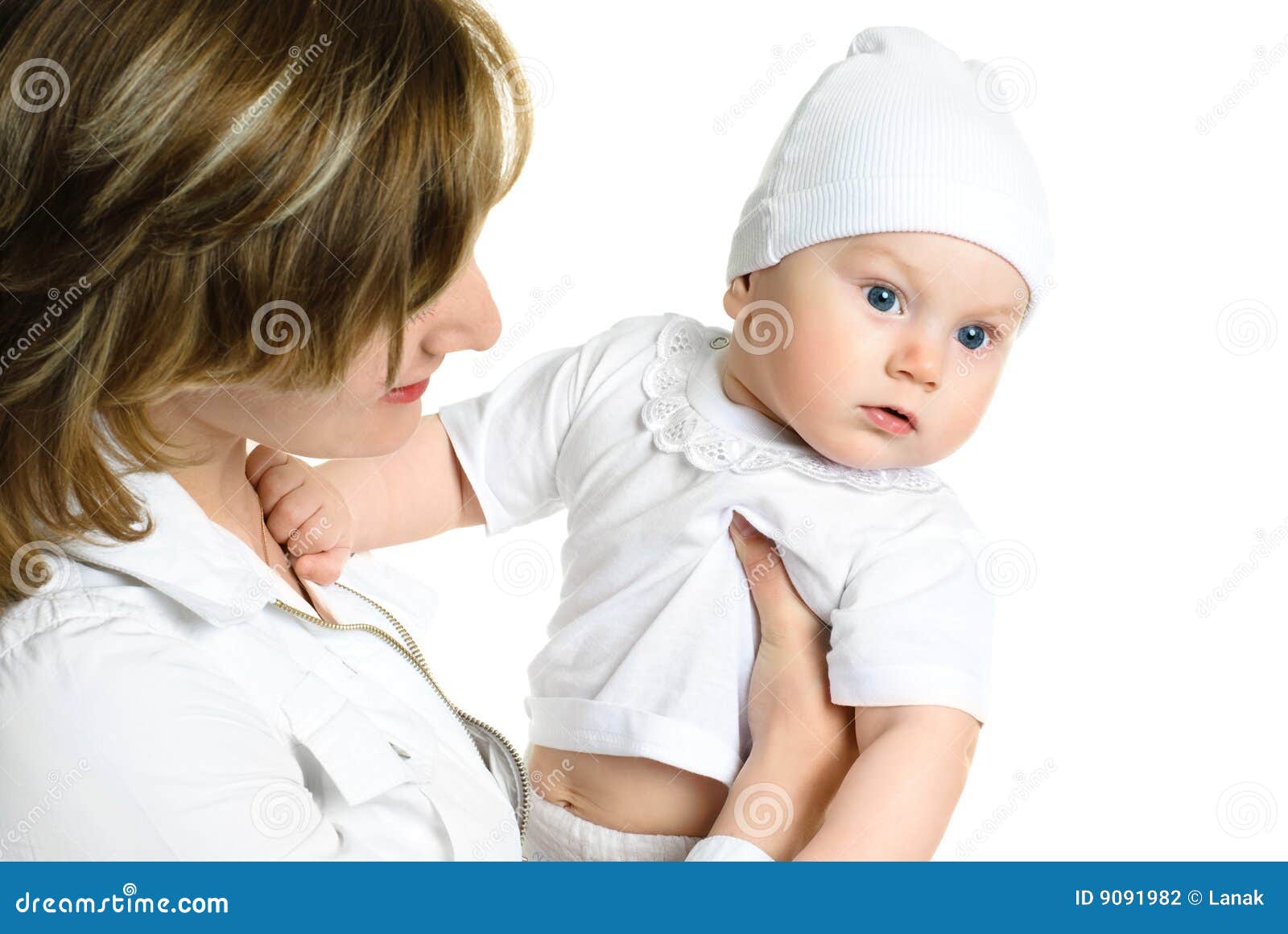 Madre con su bebé foto de archivo. Imagen de aislado, gente - 9091982
