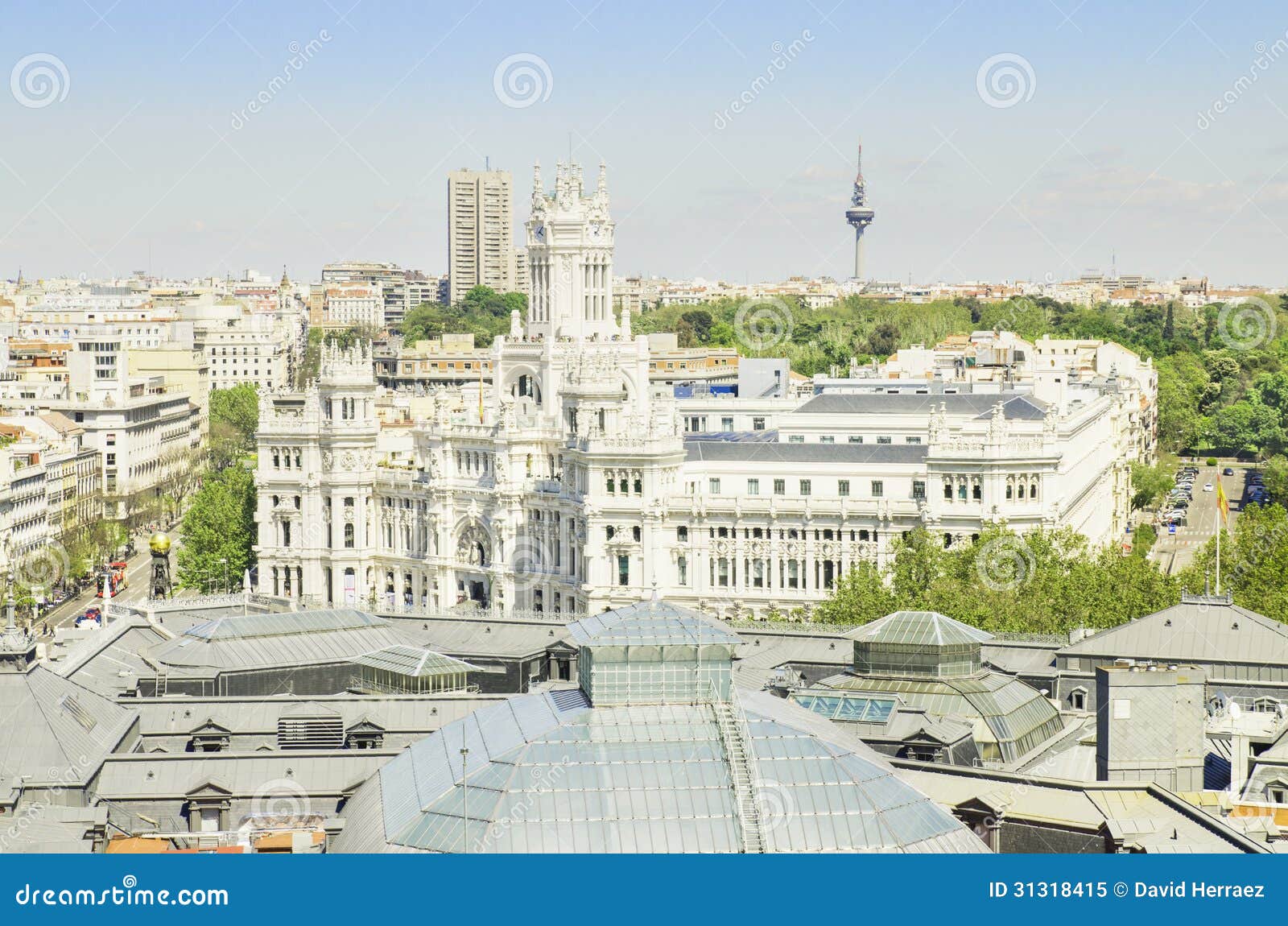 Madrid aerial cityscape. stock image. Image of landscape - 31318415