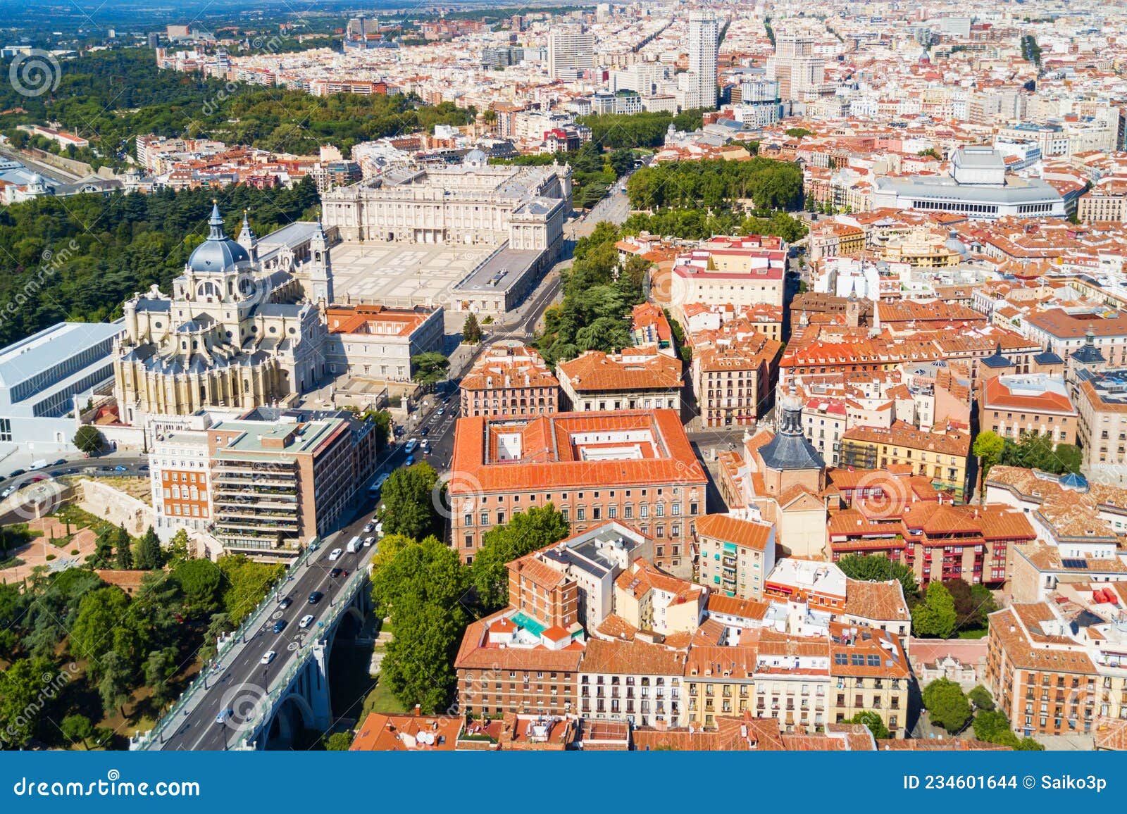Madrid Aerial Panoramic View in Spain Stock Photo - Image of panoramic ...
