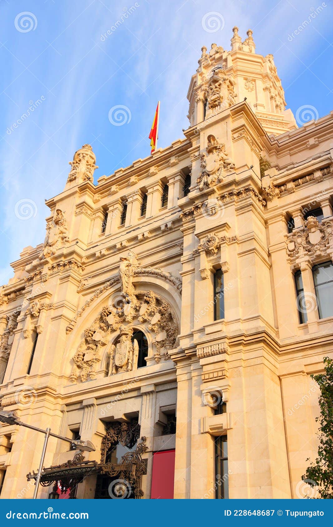 Madrid City Hall stock image. Image of plaza, sunset - 228648687