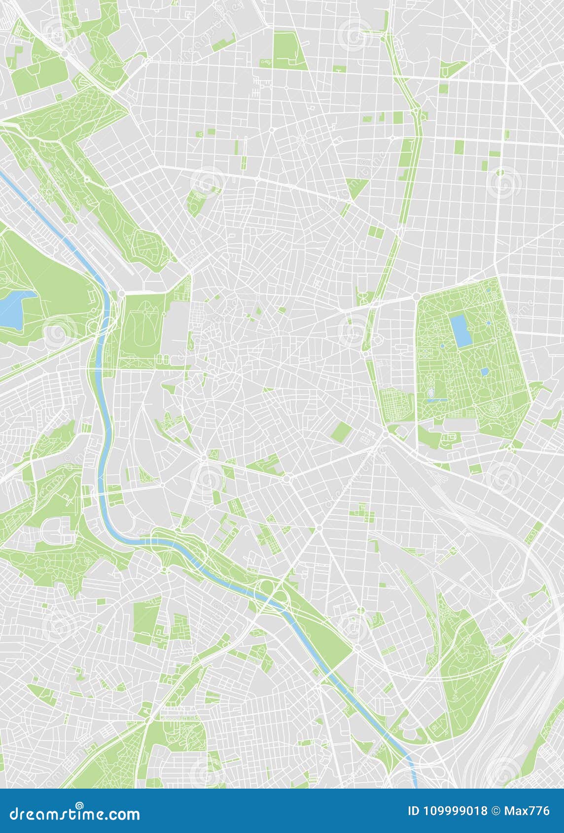 Madrid colored vector map stock vector. Illustration of callao - 109999018