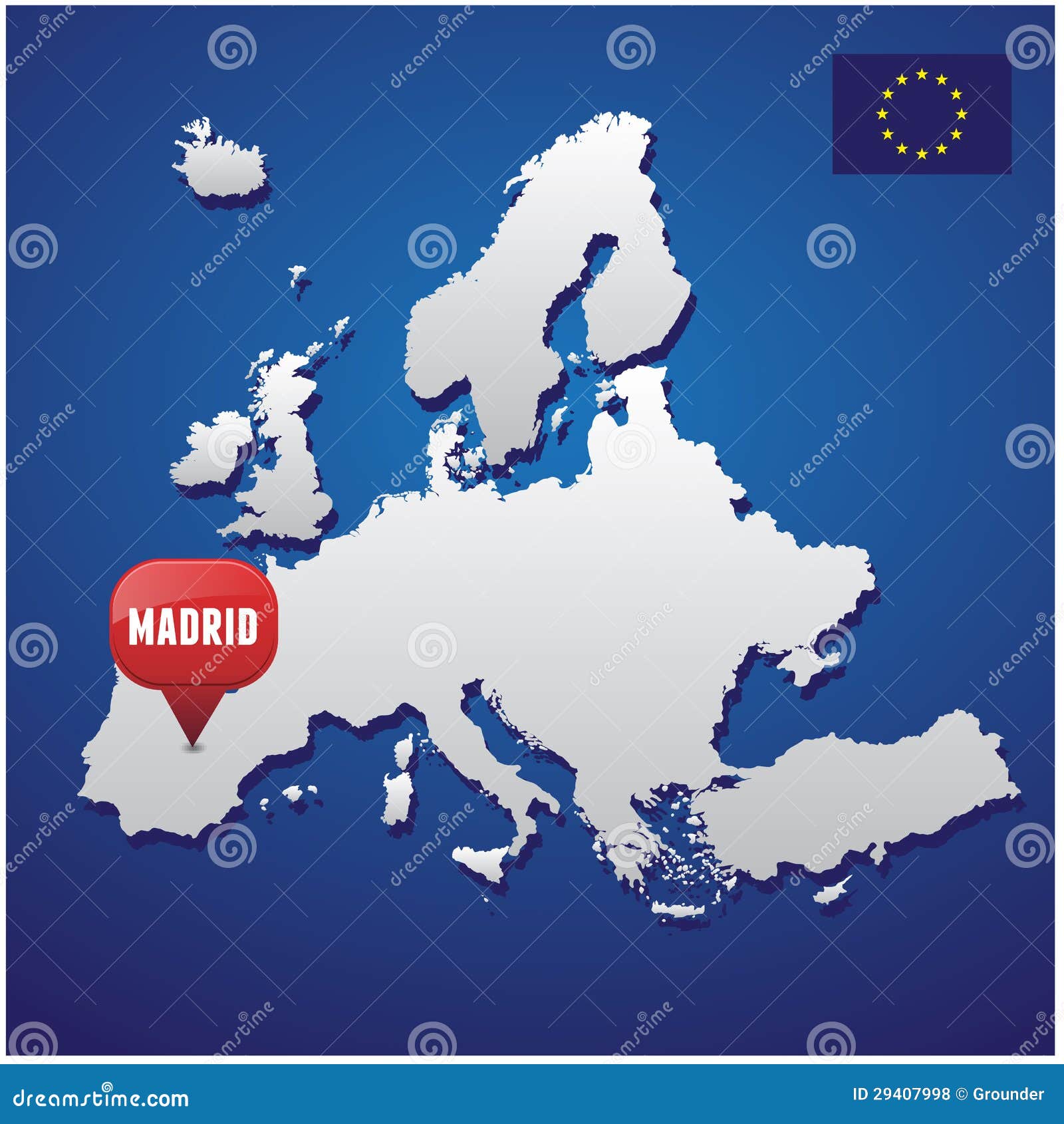 Madrid on european map stock vector. Illustration of geographical ...