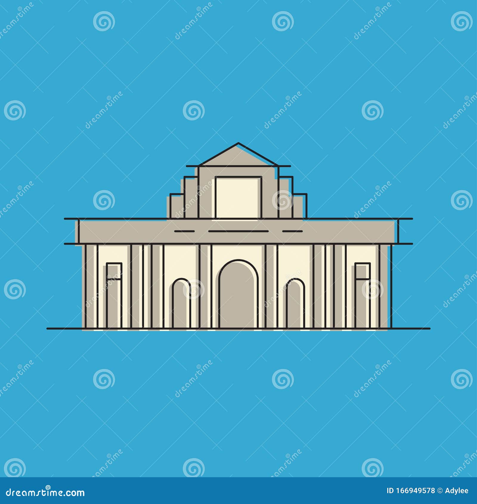 Madrid Famous Landmarks Vector Icon Symbol Architecture Isolated on ...