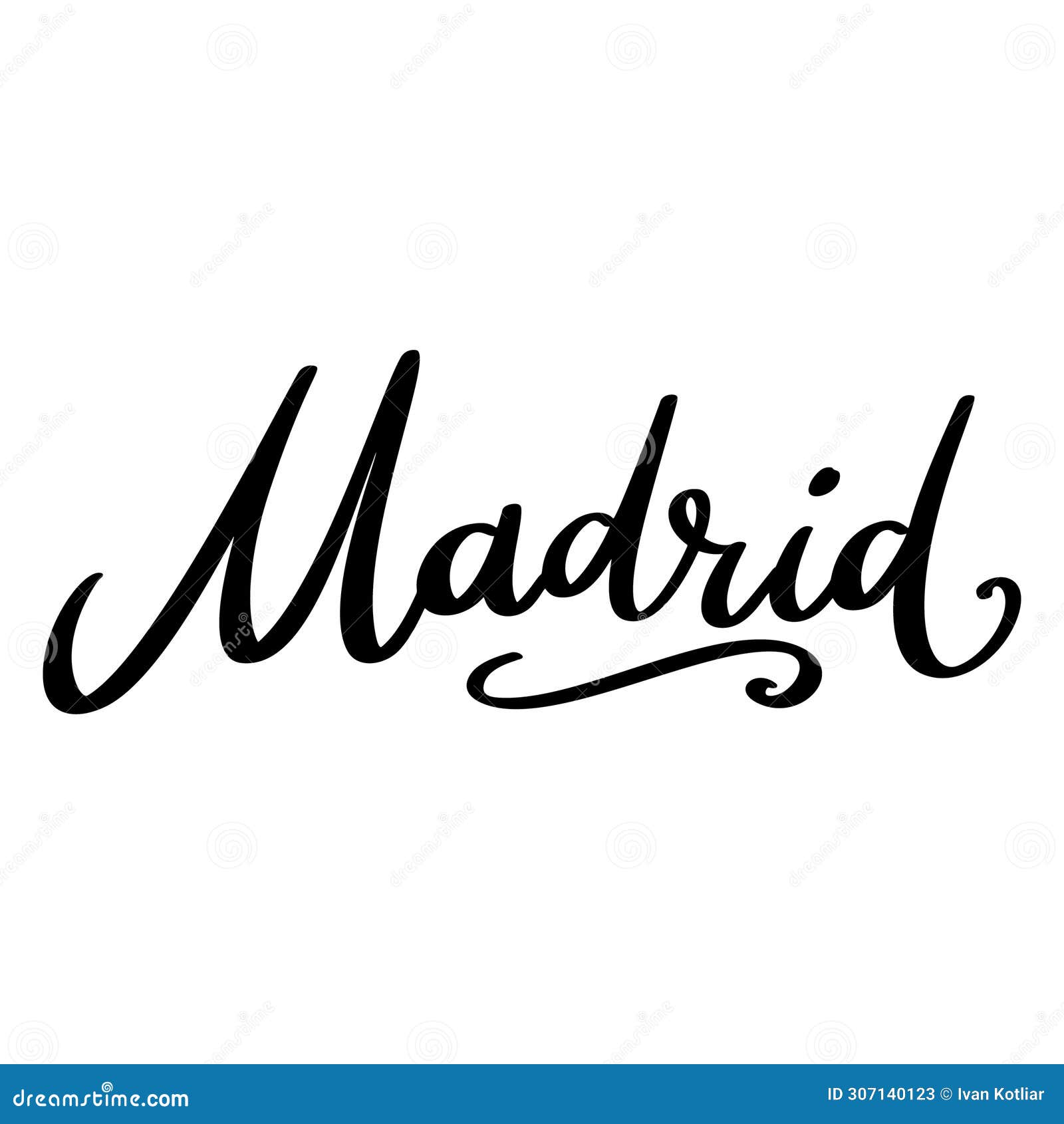Madrid, Hand Lettering Phrase, Poster Design, Calligraphy Vector Stock ...