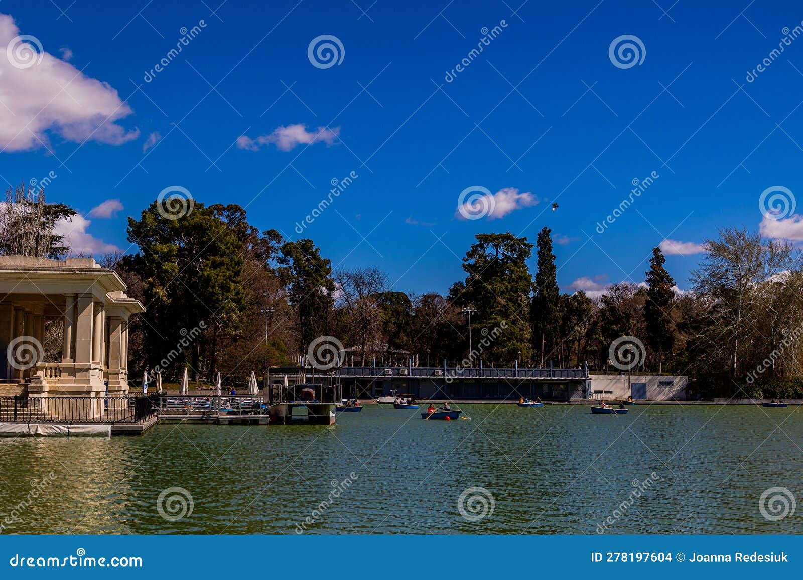 Madrid Park Retiro Spring Landscape with Water Stock Photo - Image of ...