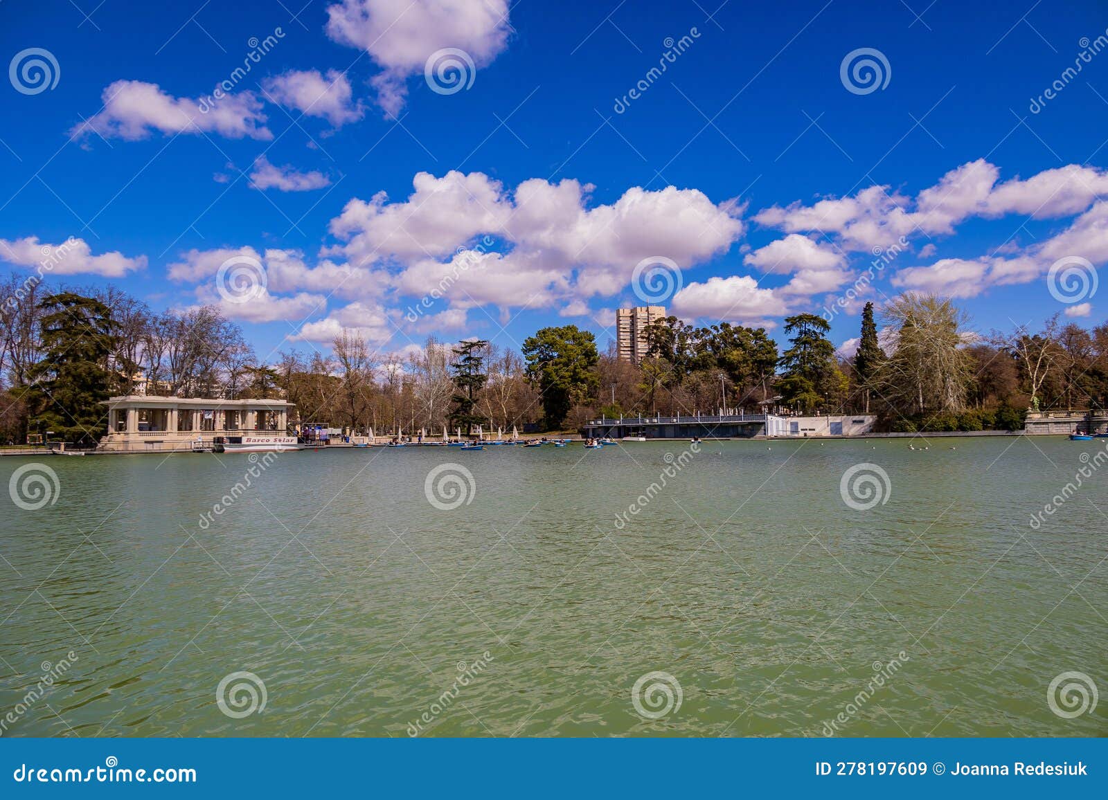 Madrid Park Retiro Spring Landscape with Water Stock Image - Image of ...