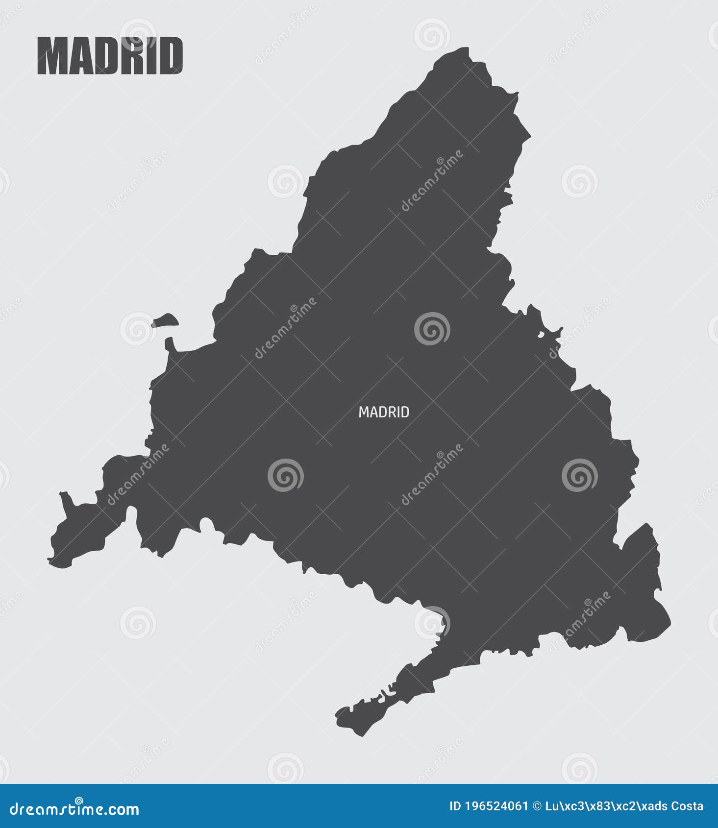 Madrid region map stock illustration. Illustration of county - 196524061