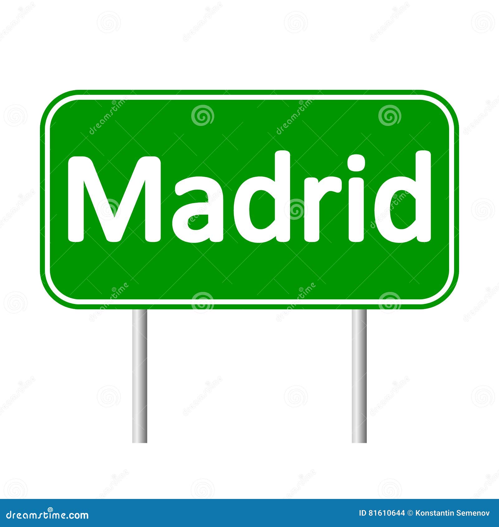 Madrid road sign. stock illustration. Illustration of city - 81610644