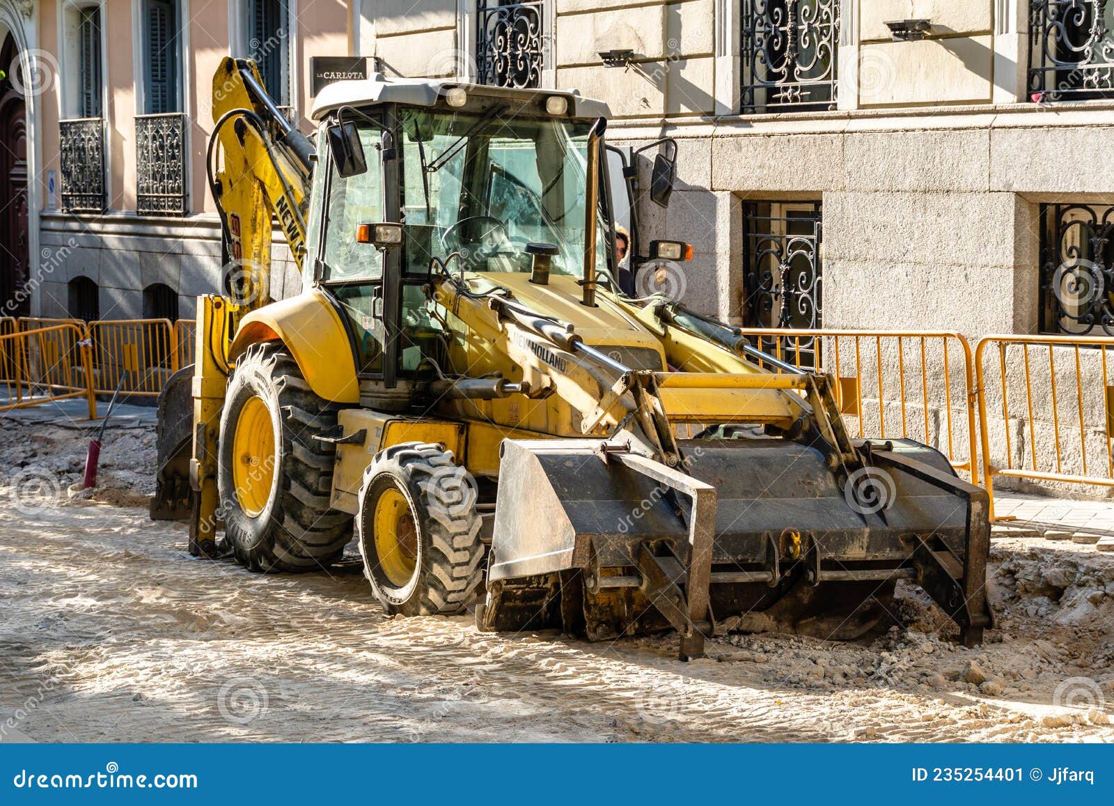 Excavator Back Hoe Loader on Contruction Site Editorial Photo - Image ...