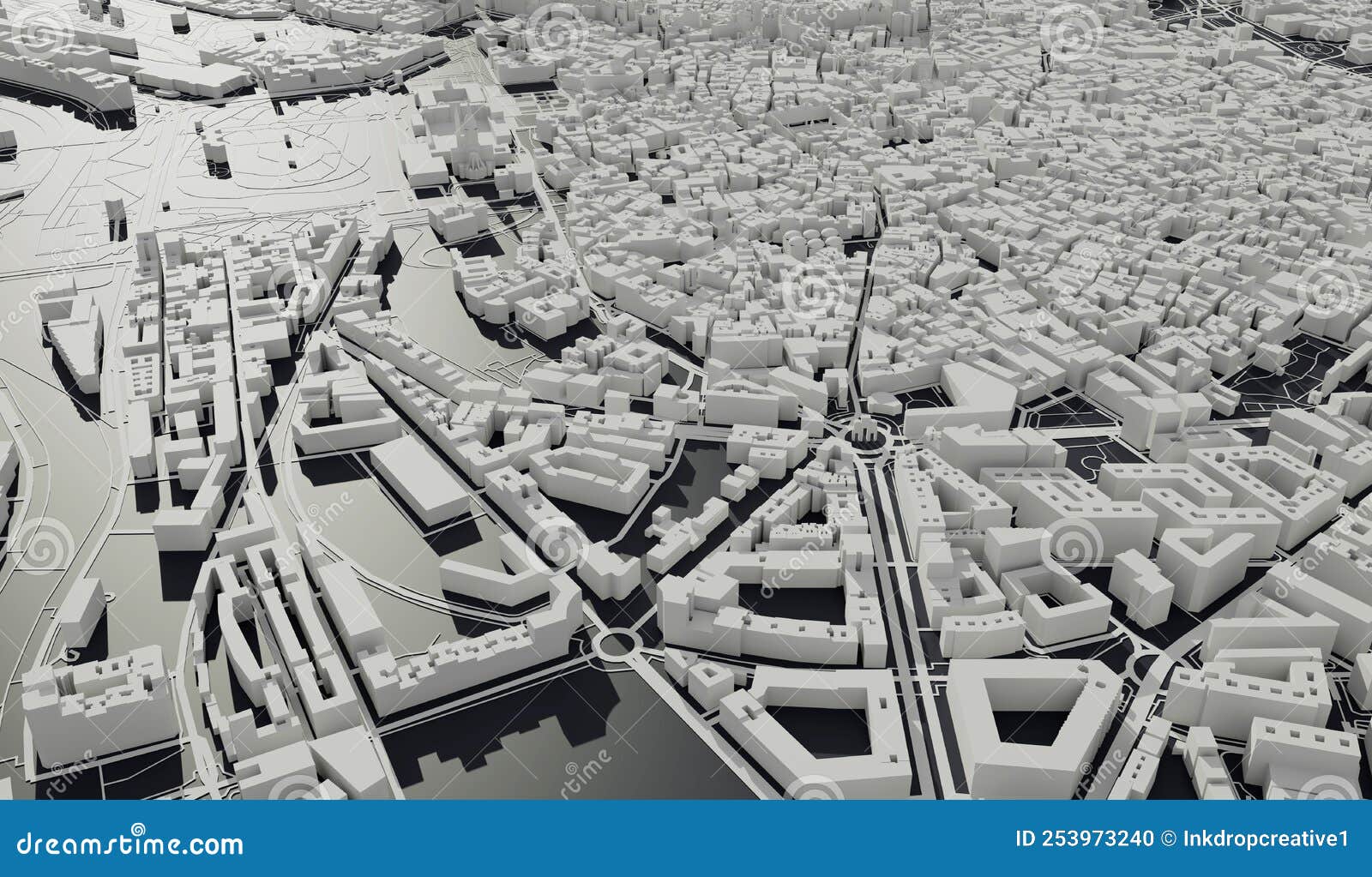 Madrid, Spain City Map Aerial View. Minimal Design Stock Illustration ...