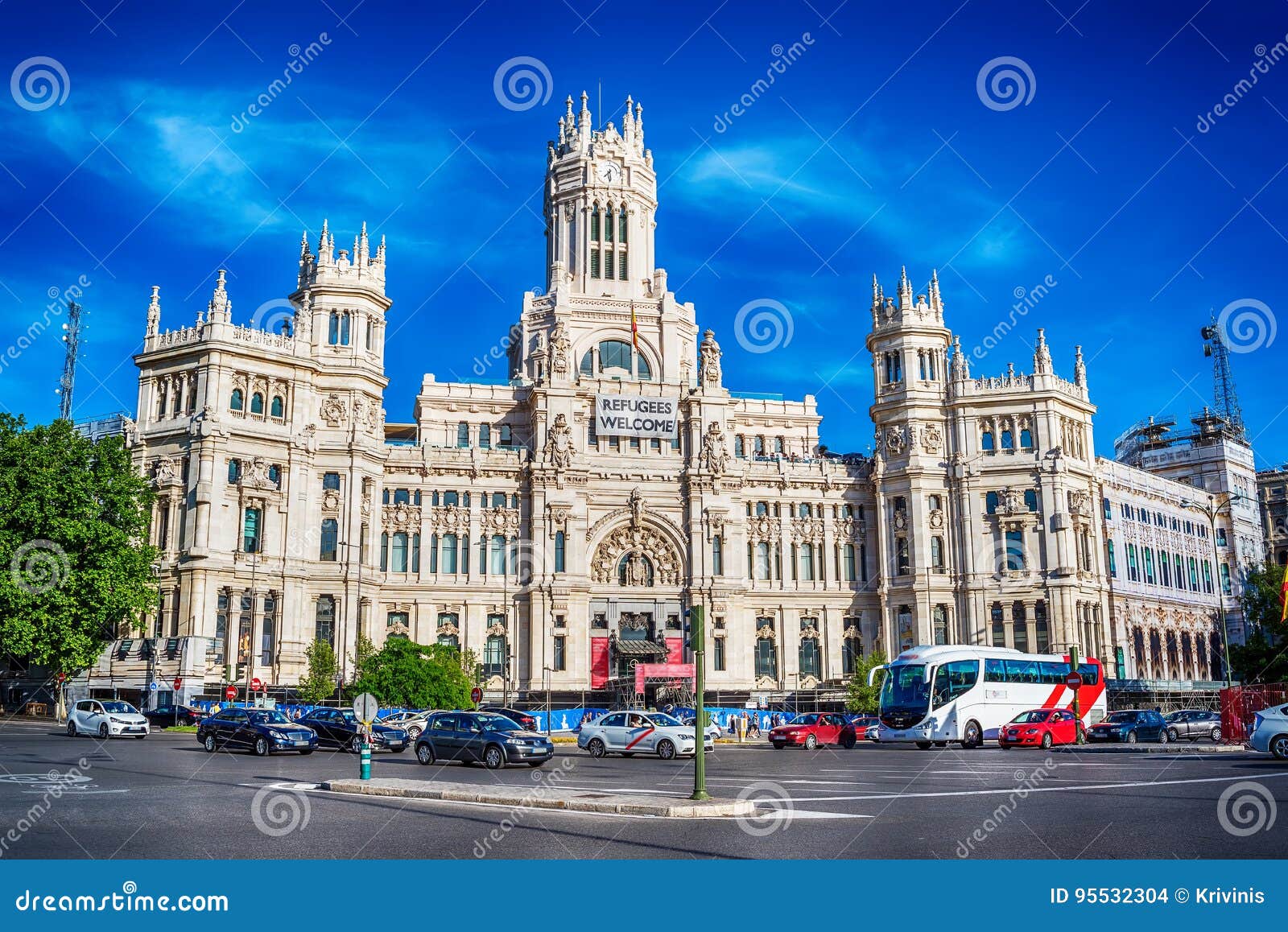 Madrid, Spain: Cybele Palace, City Hall Stock Photo - Image of landmark ...