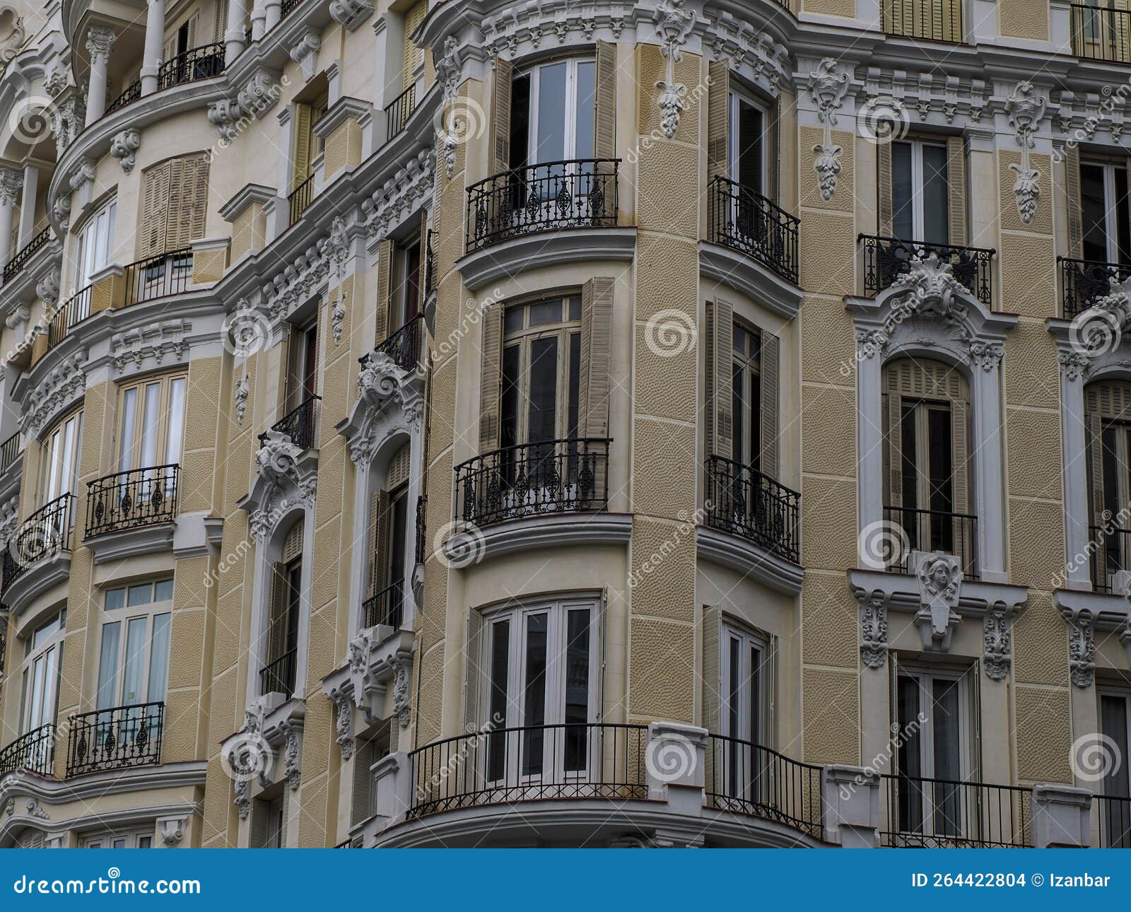 Madrid Spain Gran Via Building Stock Photo - Image of view, light ...