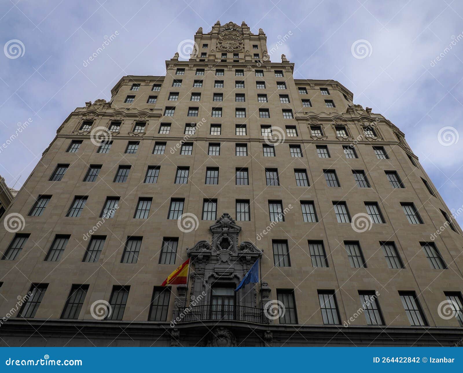 Madrid Spain Gran Via Building Stock Photo - Image of cityscape, travel ...