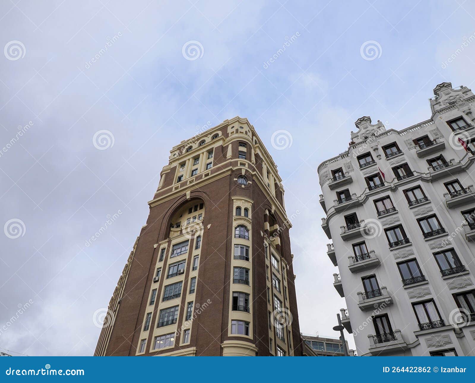 Madrid Spain Gran Via Building Stock Photo - Image of capital, light ...