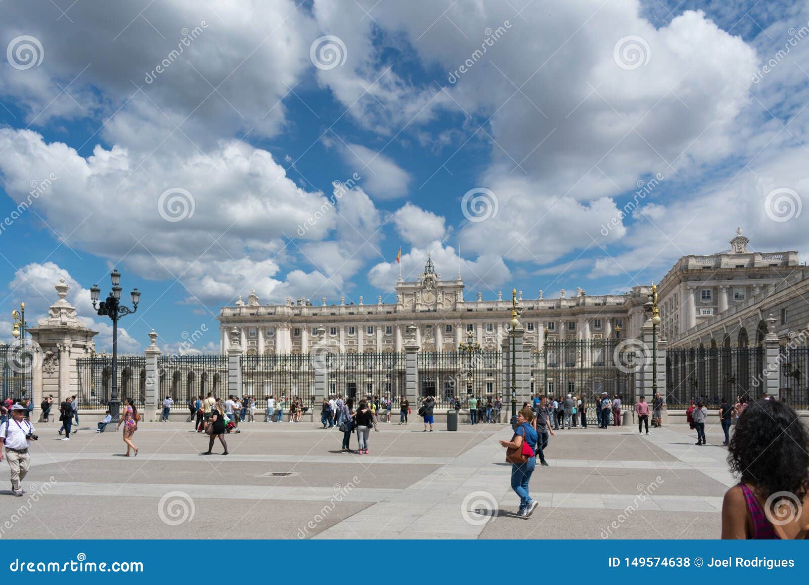Madrid, Spain - May 11 2018 : Crowd in Front of Royal Palace in Madrid ...