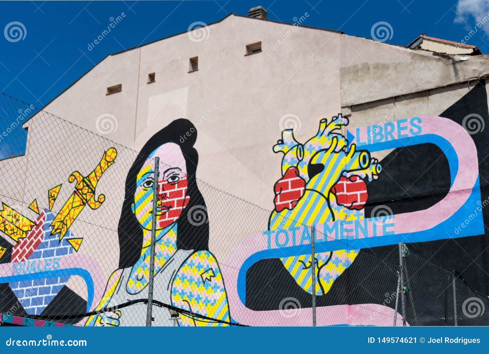 Madrid, Spain - May 20 2018: Graffiti Artwork in the Center of Madrid ...