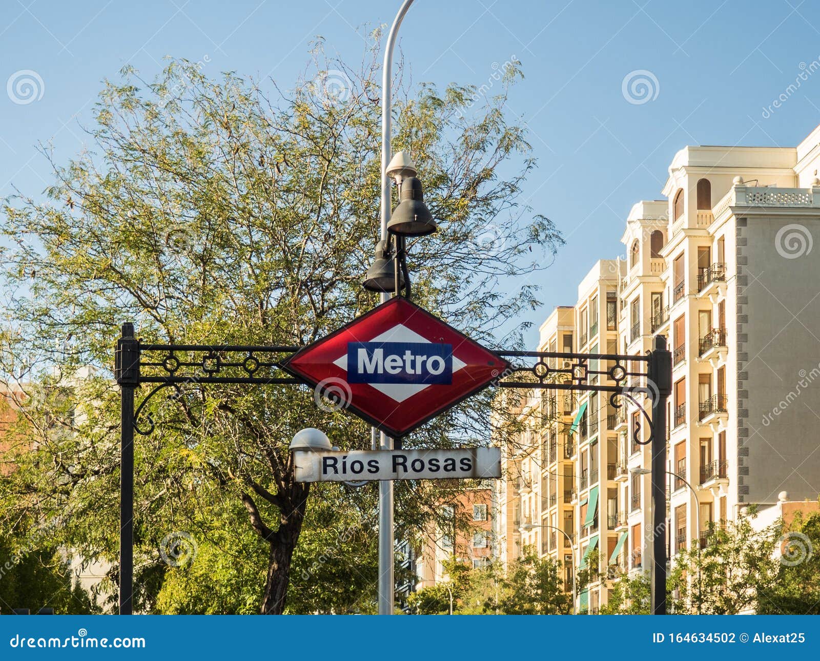 Madrid - Spain, Rios Rosas Sign of the Madrid Underground Editorial ...