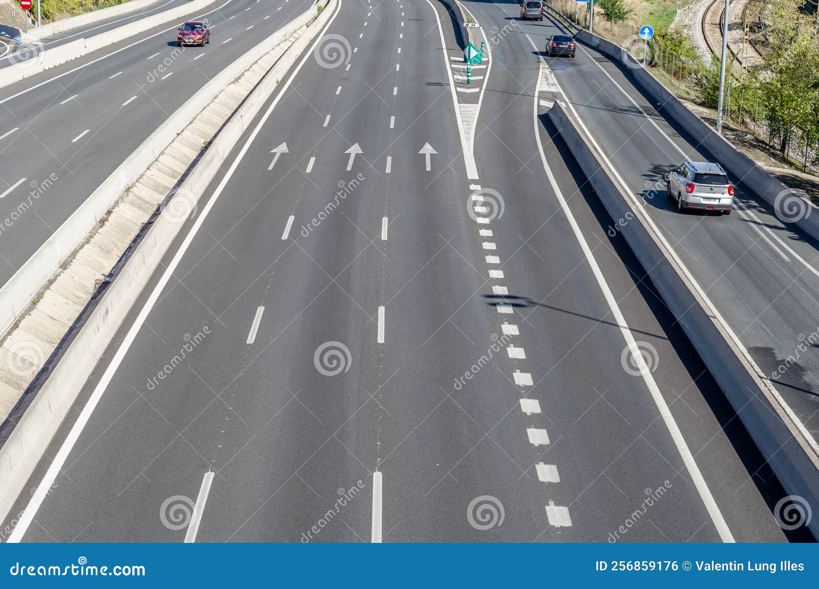 View from Above of a Motorway Passing through Madrid, Spain Editorial ...