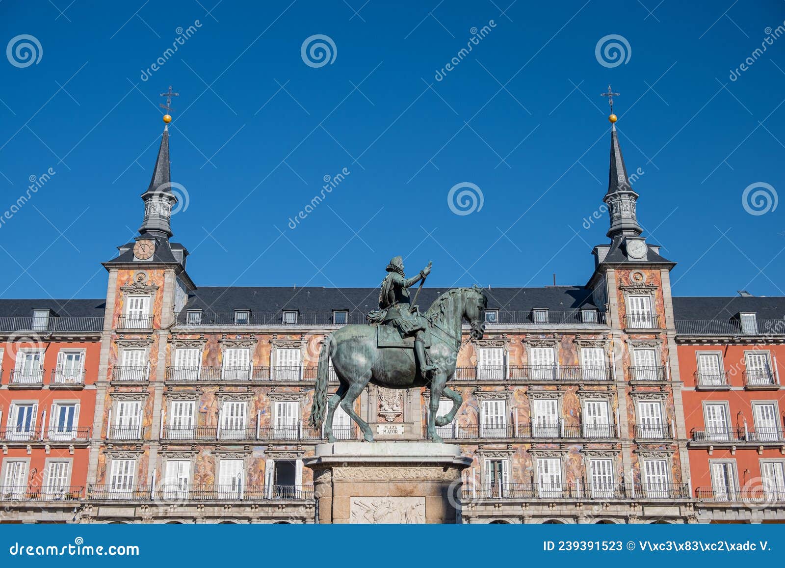 Madrid, Spain - 01 16 2022: View of a Part of the Main Square in Madrid ...