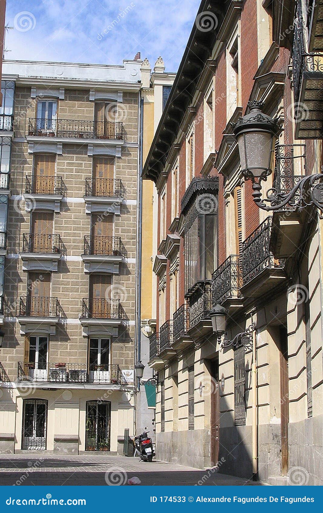 Madrid Street stock image. Image of motorcycle, europe - 174533