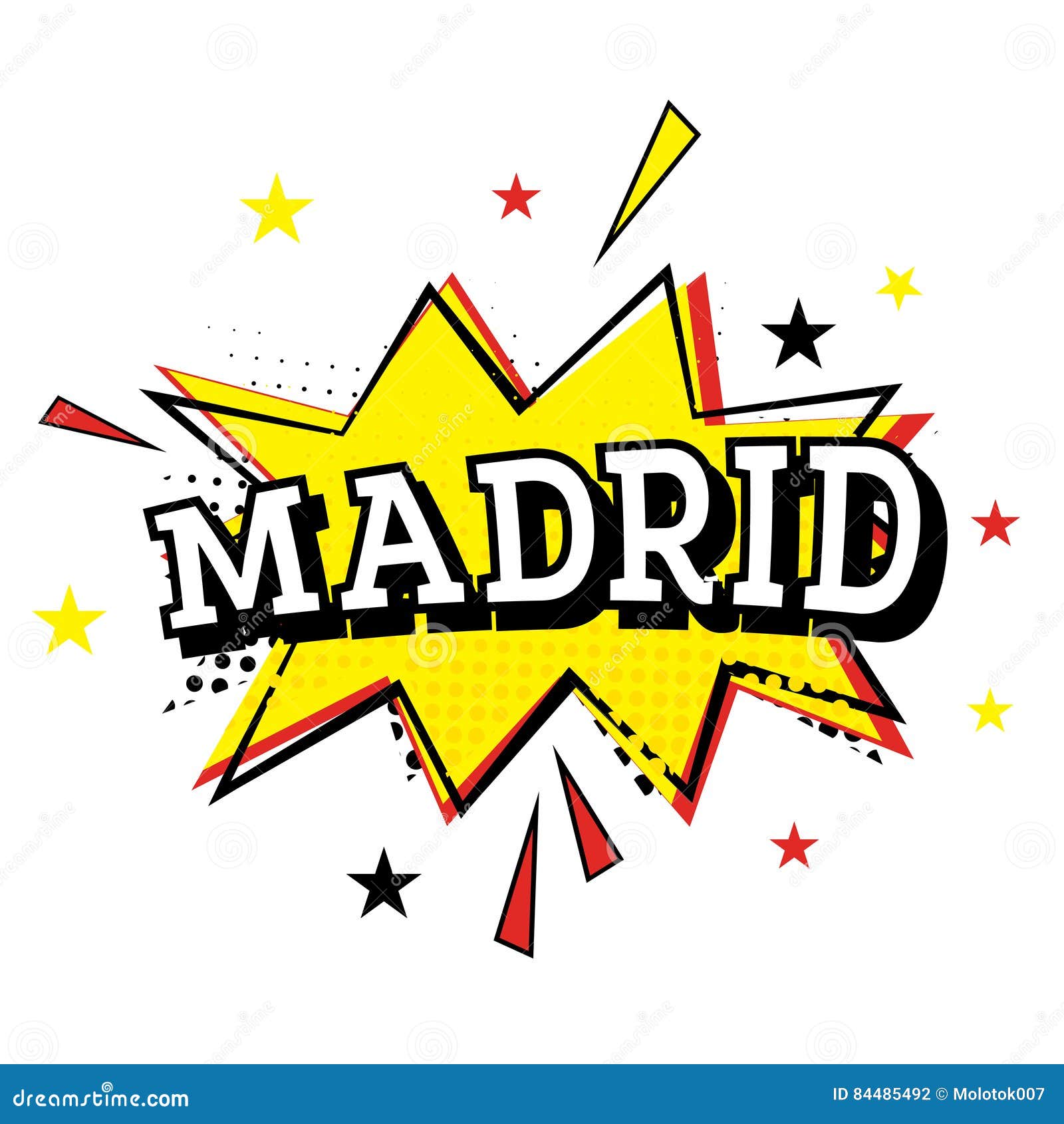 Madrid Testo Comico Nello Schiocco Art Style Illustrazione Vettoriale ...