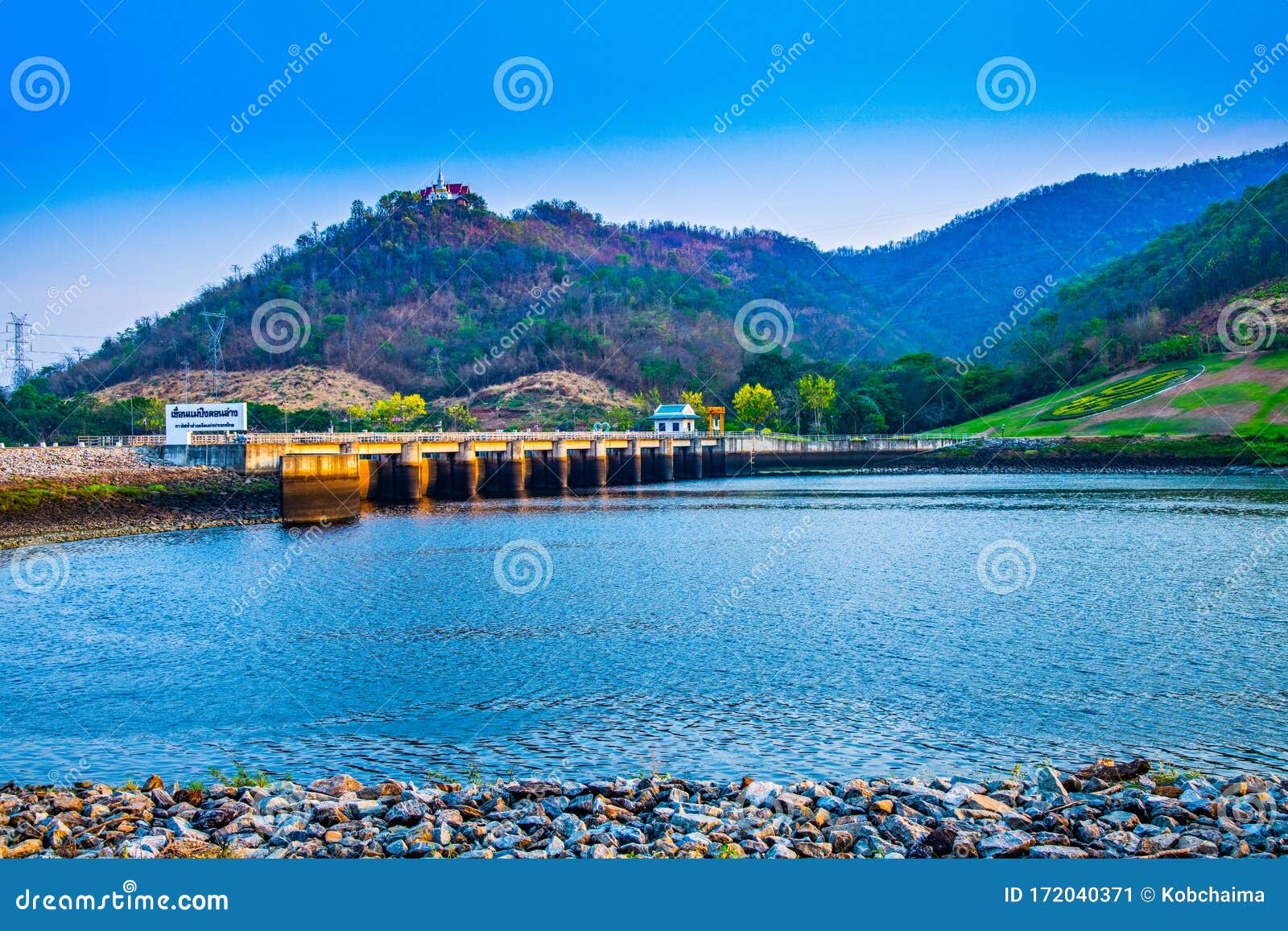 Mae Ping Ton Lang Dam in Bhumibol Dam Stock Image - Image of plant ...