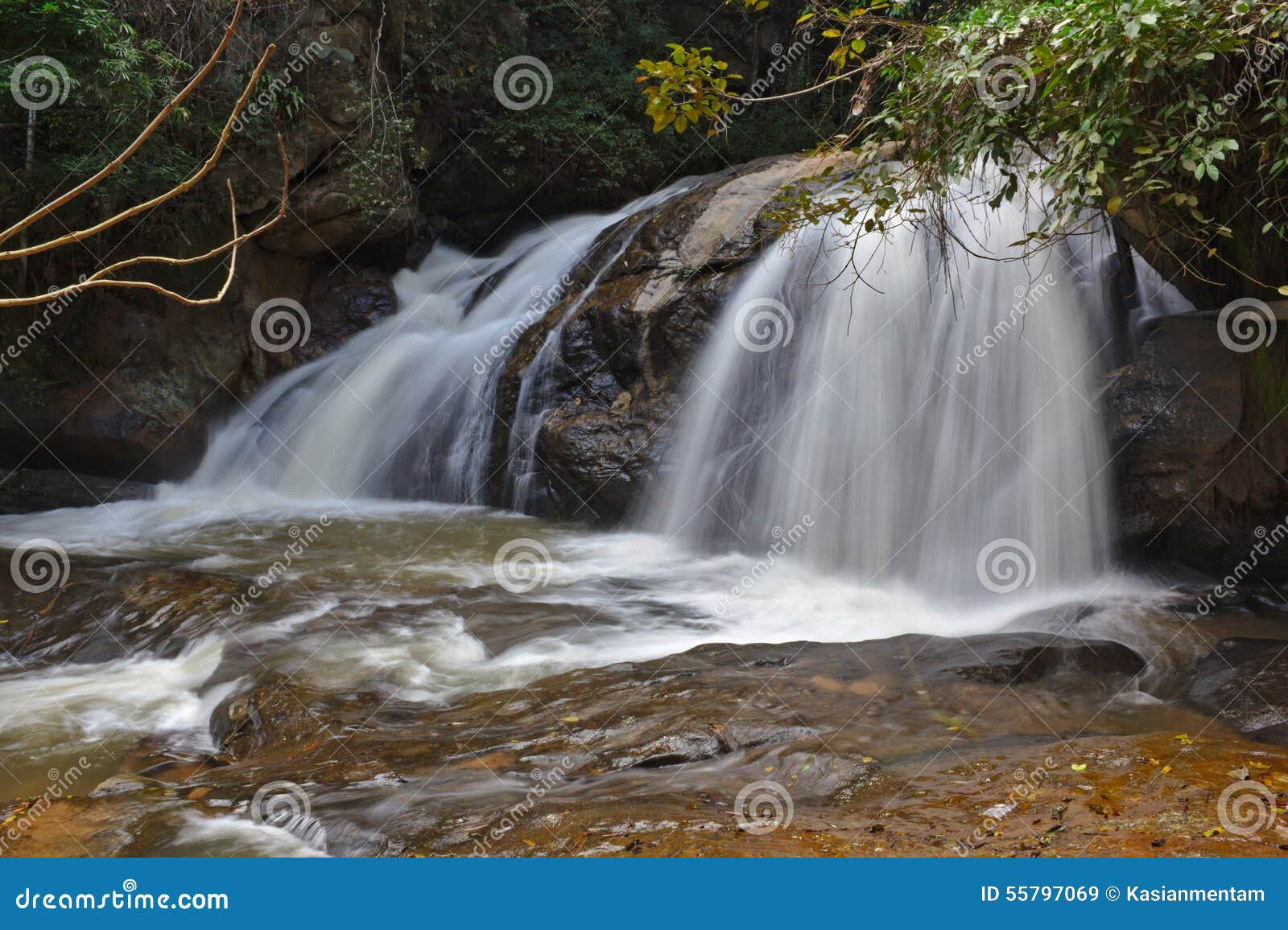 Mae sa waterfall stock image. Image of travel, stone - 55797069