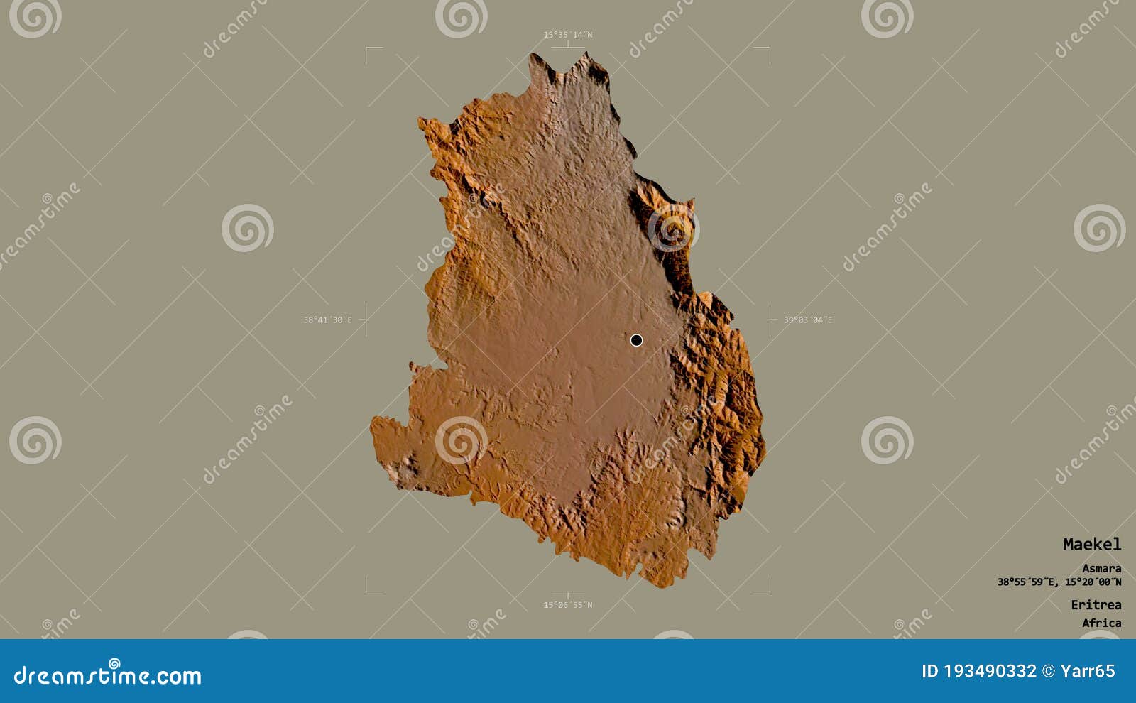 Maekel - Eritrea. Bounding Box. Relief Stock Illustration ...