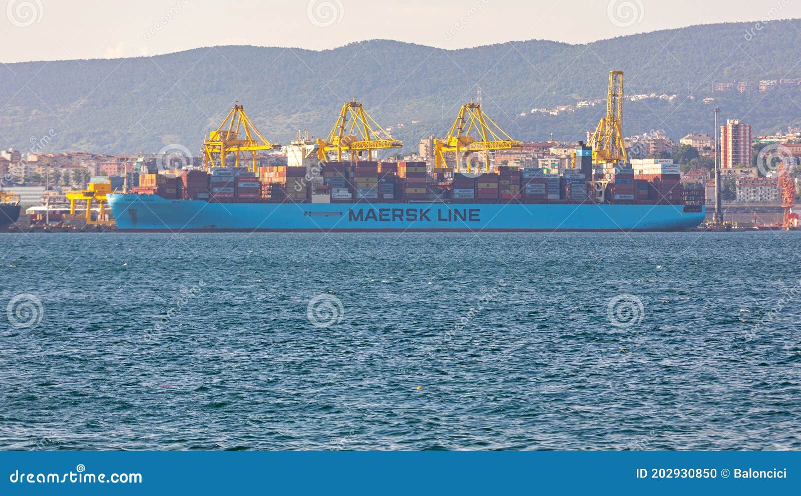Maersk Line Freighter Ship, Yang Ming YM Cargo Container Vessel ...