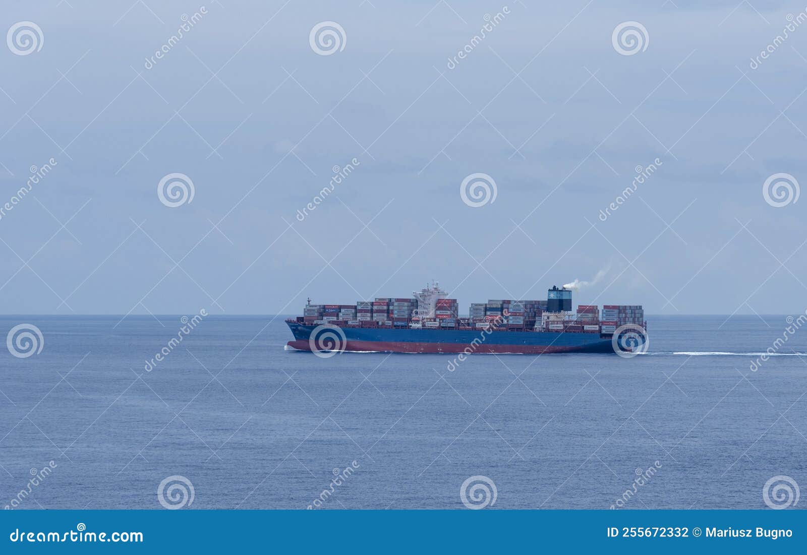 Maersk Owned Container Ship Sailing through the Ocean. Editorial ...