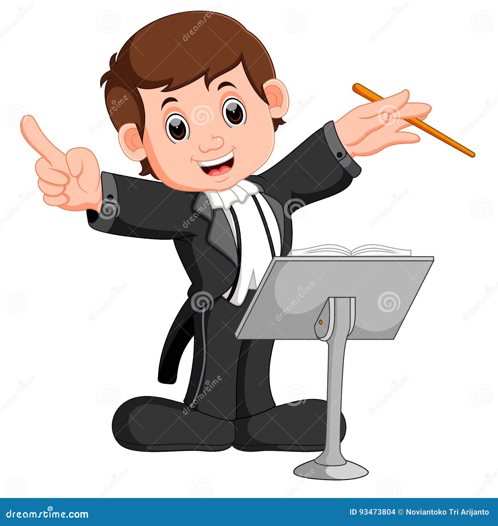 Maestro Que Orquestra Com Seu Bastão Ilustração do Vetor - Ilustração ...