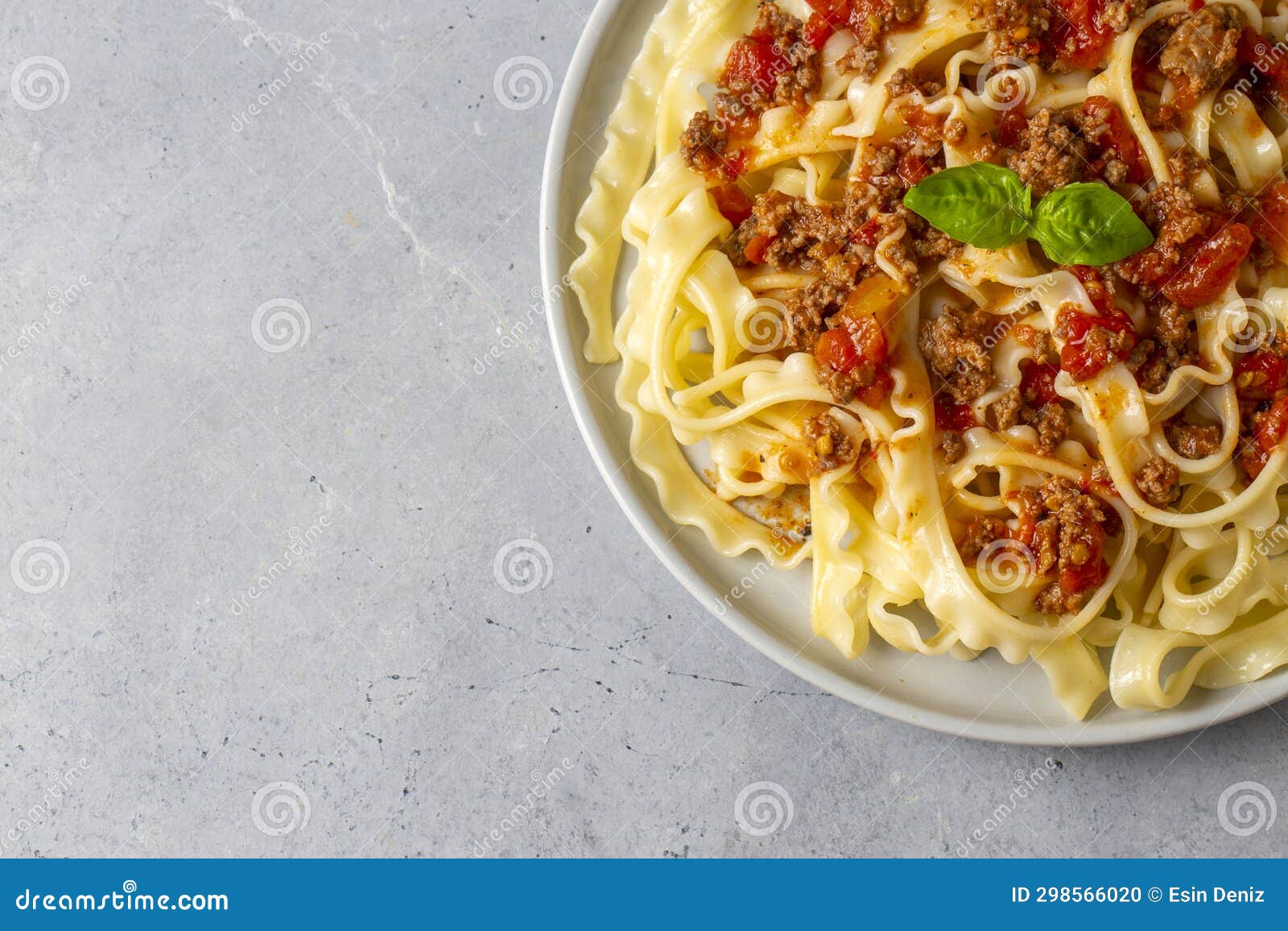 Mafalde or Mafalda or Mafaldine Pasta Bolognese Stock Photo - Image of ...
